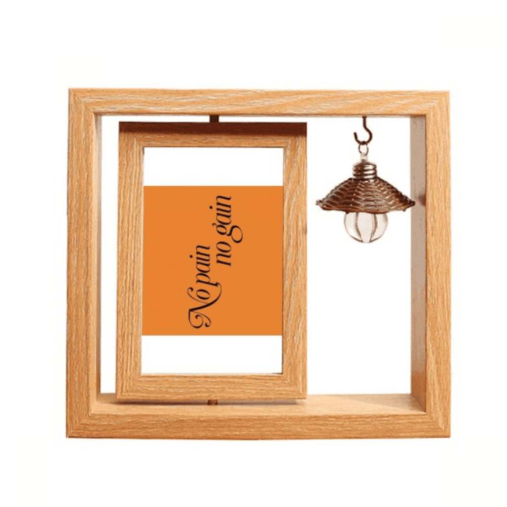 Slogan No Pain No Gain Art Deco Fashion Wooden Rotating Picture Photo ...