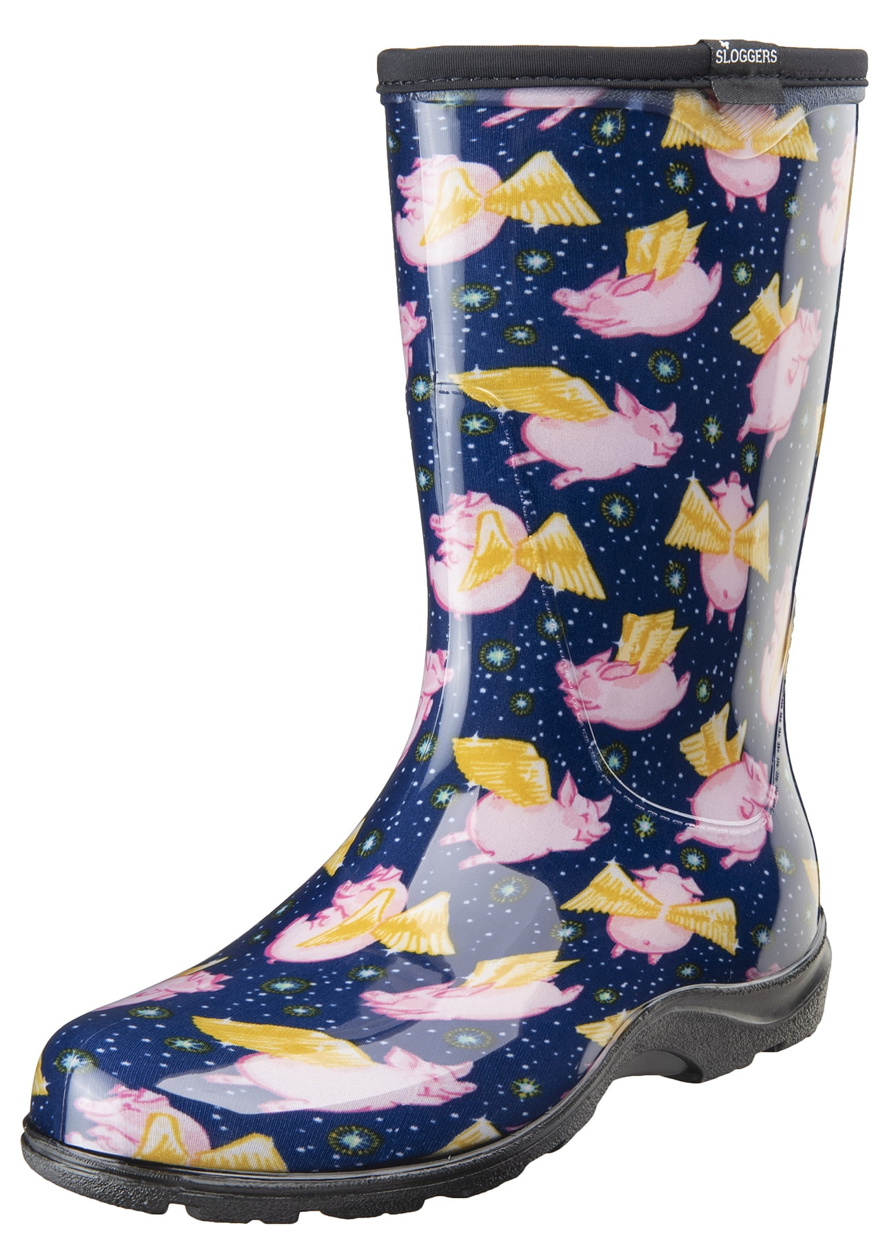 Sloggers 5019PFBL06 Size 6 Women's When Pigs Fly Midnight Blue Garden ...