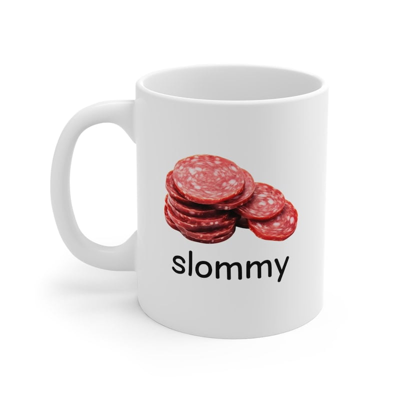 Slommy Salami Meme Mug, Funny Meme Mug, Ironic Mug, Oddly Specific ...