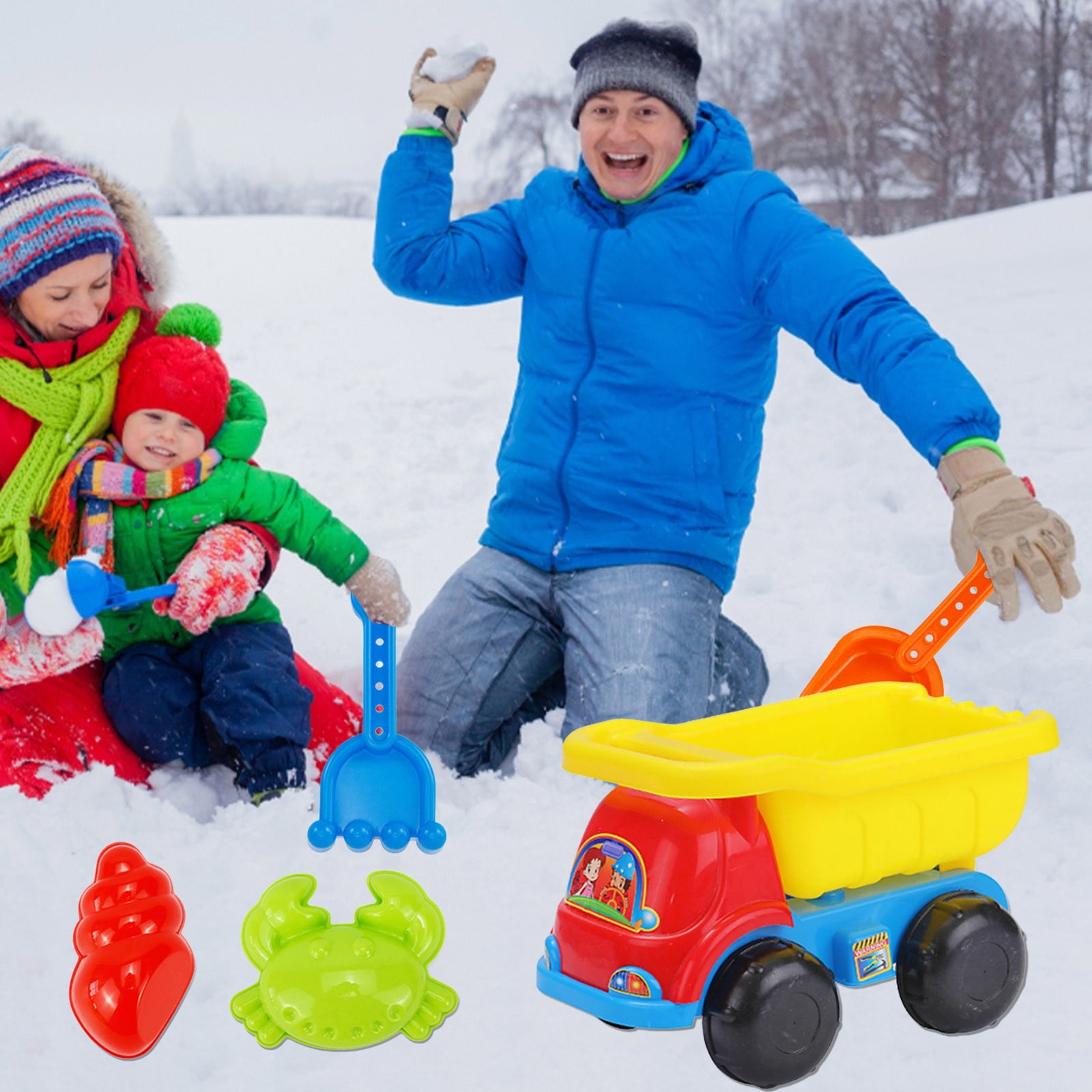 Sloosh Beach Sand Toys Set - Dump Truck Car Toy with Sand Molds for ...