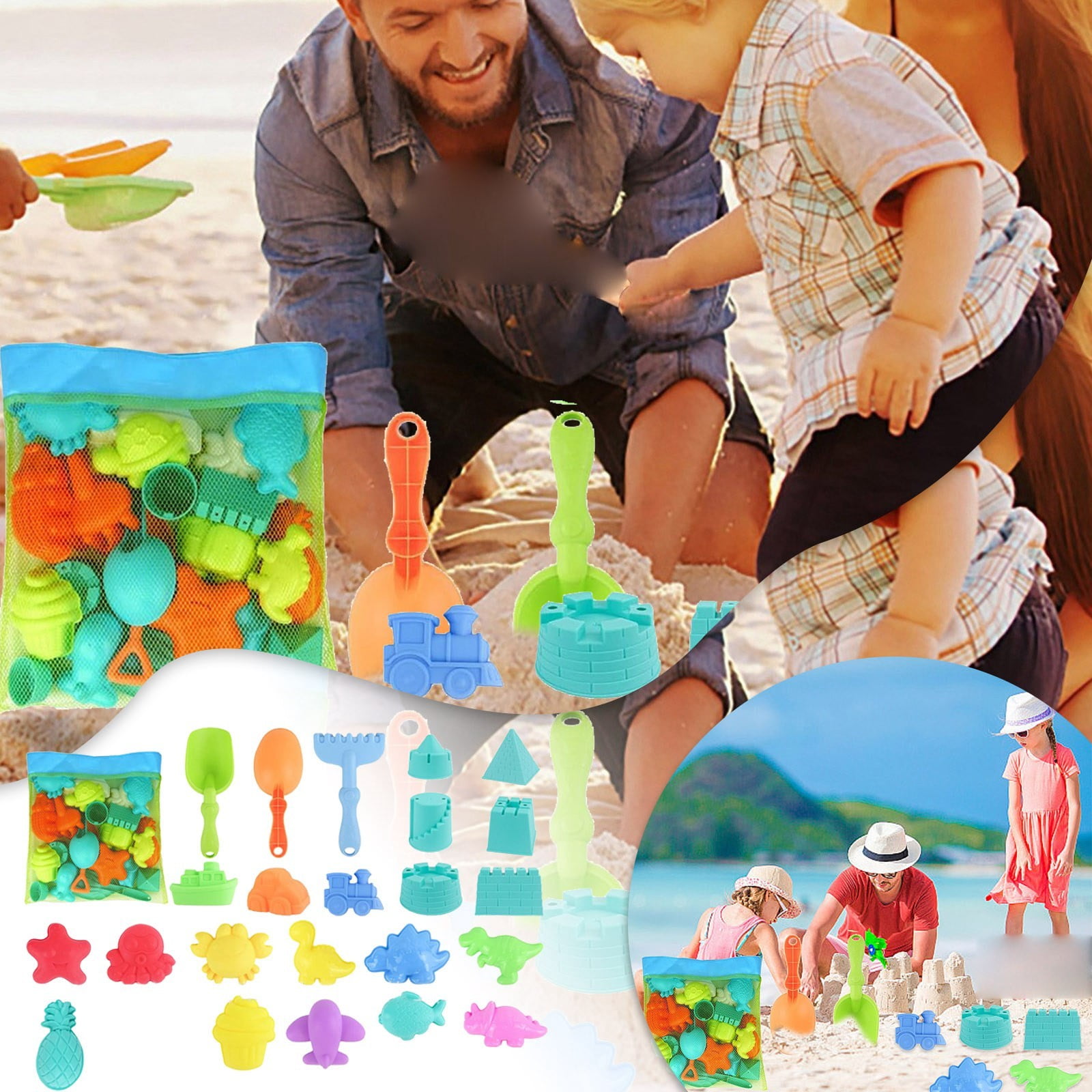 Sloosh Beach Sand Toys Set - Dump Truck Car Toy with Sand Molds for ...