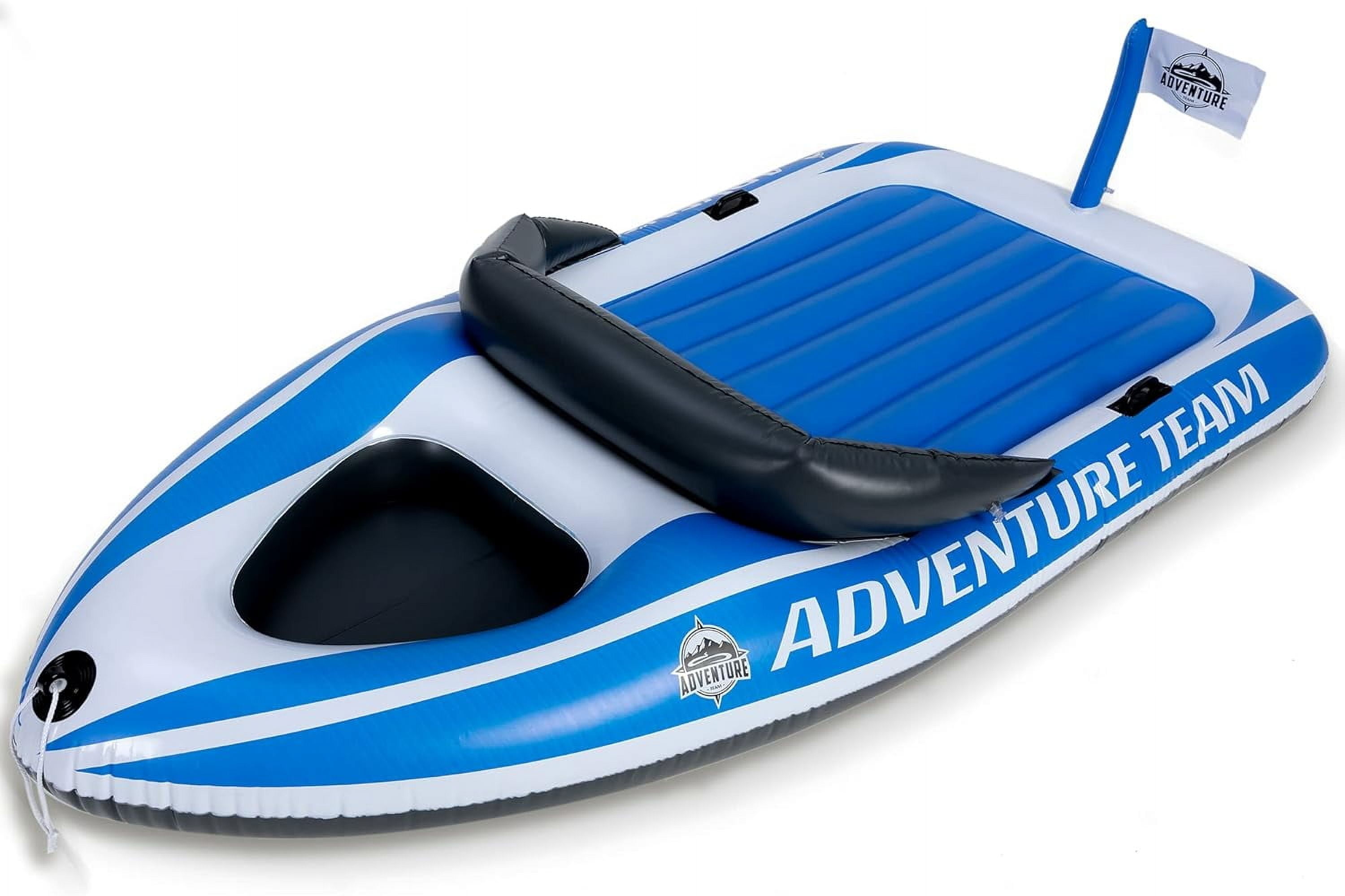 Sloosh Giant Inflatable Boat Pool Float Raft with Reinforced Cooler and ...