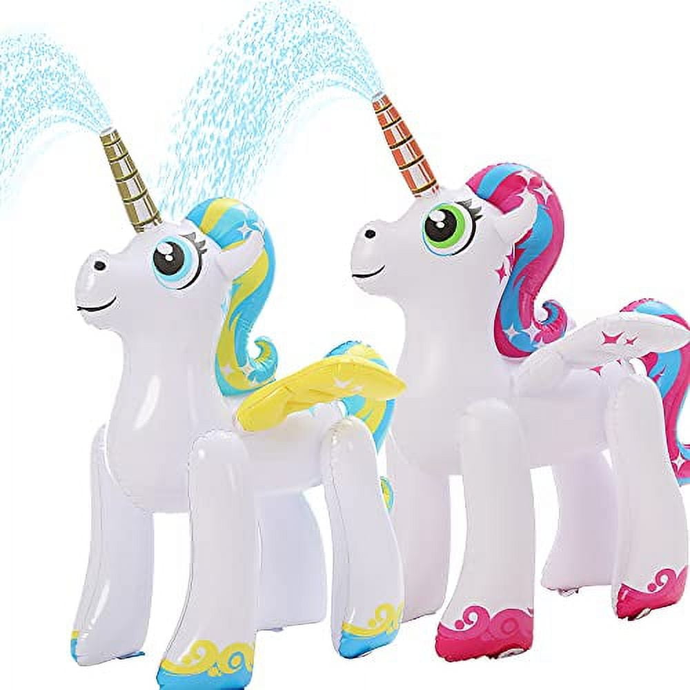 Sloosh Inflatable Unicorn Yard Sprinkler, Inflatable Water Toy, Unicorn ...