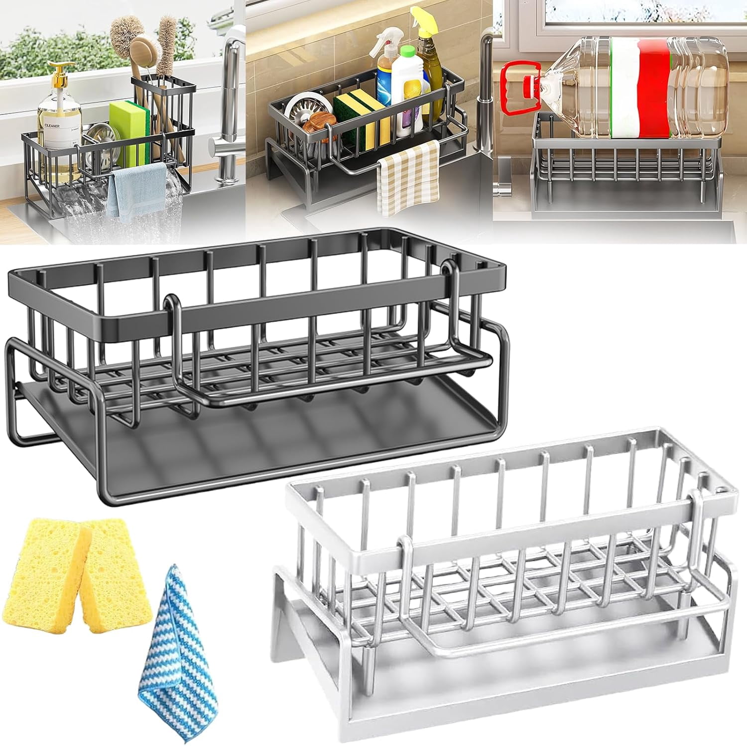 Slope Sink Drain Rack, Kitchen Sink Caddy with Drain Tray, Sink Caddy ...