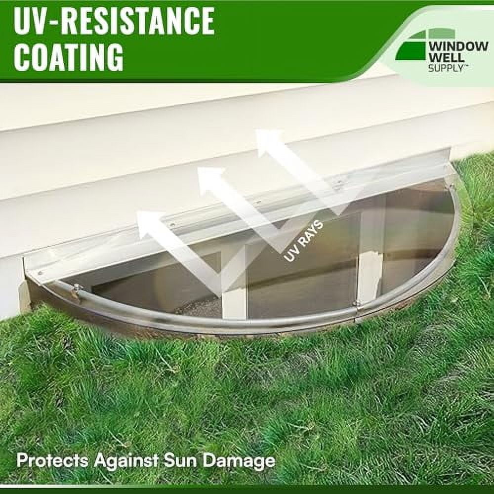 Sloped Medium Heavy-Duty Polycarbonate Window Well Cover (41"Width x 17 ...