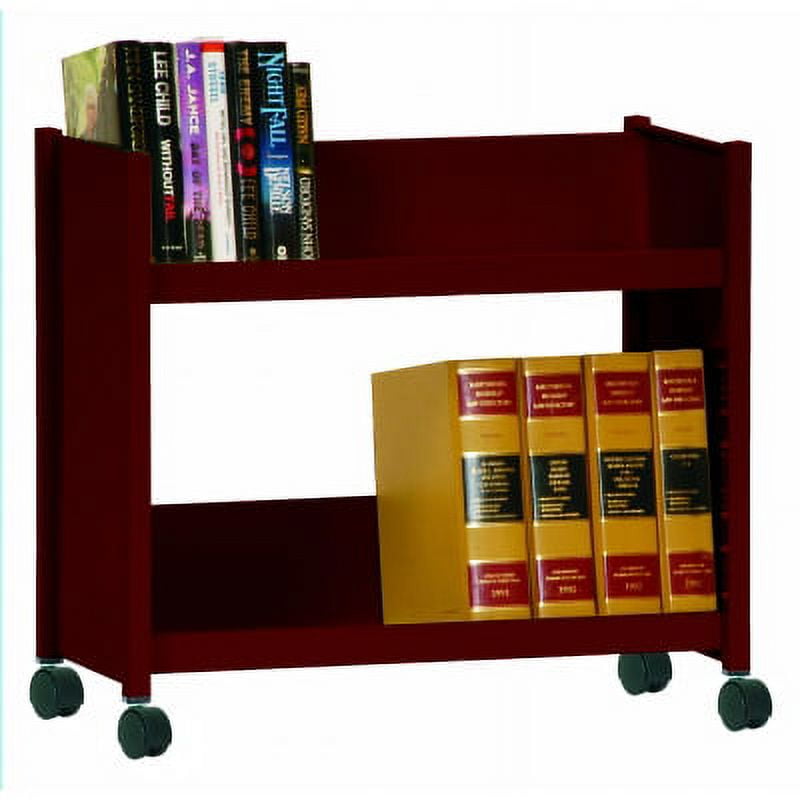 Sloped Shelf Welded Bookcase in Burgundy - Walmart.com