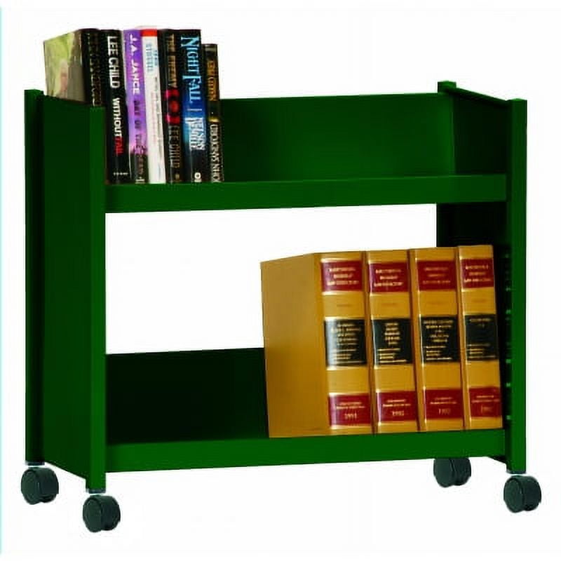 Welded Sloped Shelf Bookcase - Heavy-Duty Steel Forest Green - Walmart.com