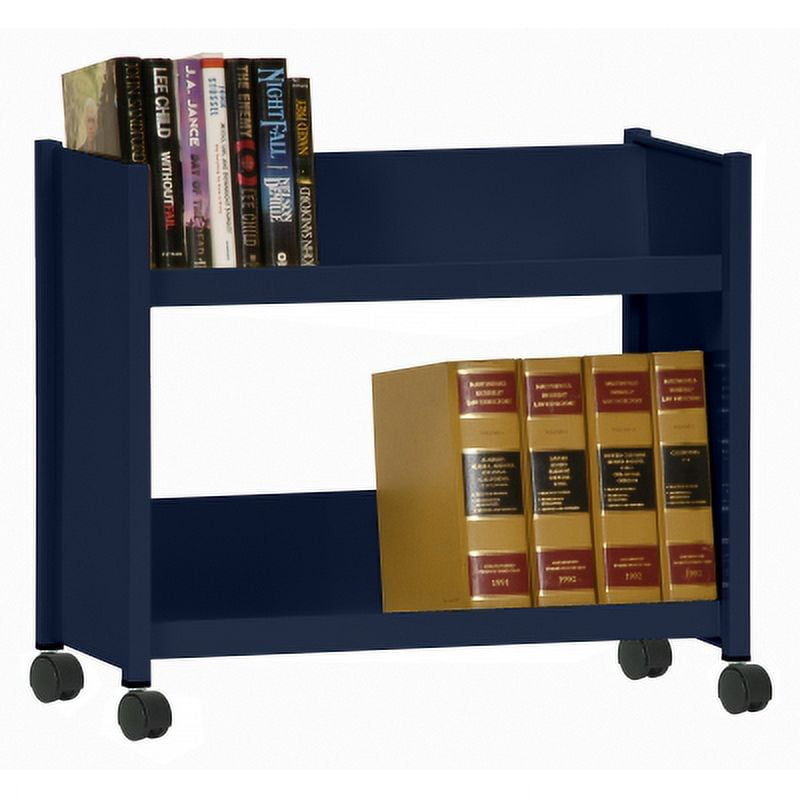 Sloped Shelf Welded Bookcase in Navy - Walmart.com