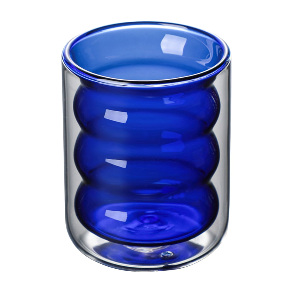 Slopehill Double Glass Coffee Mug Spiral Glass Double Layer Mug ...