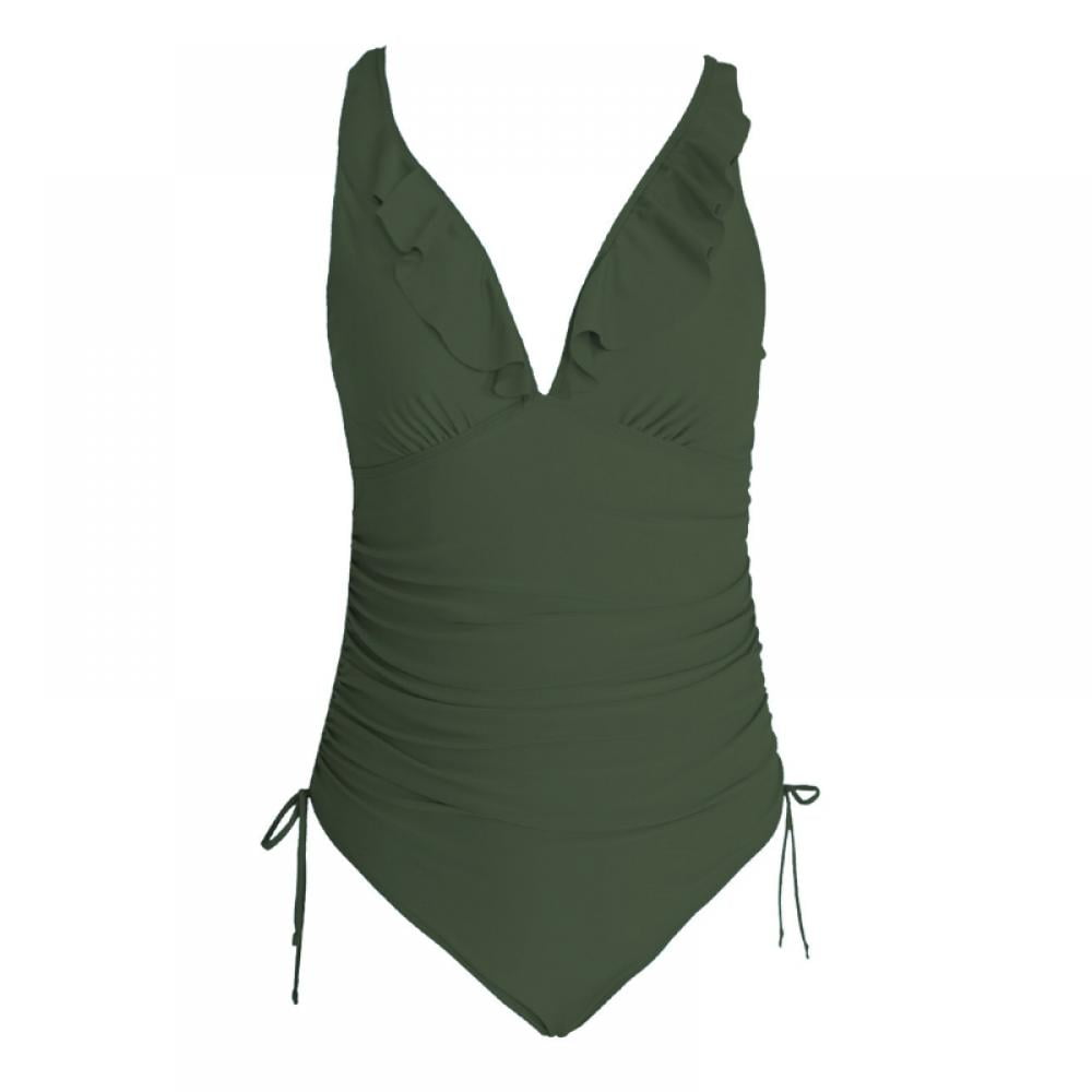 Slopehill Women's V-Neck One Piece Swimsuit Fashion Sexy Bikini ...