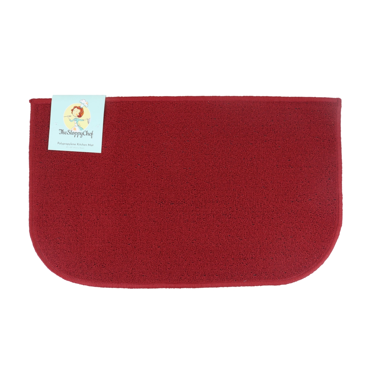 Sloppy Chef D-Shape Kitchen Rug: 18 x 30, Skid-Resistant Latex Backing ...