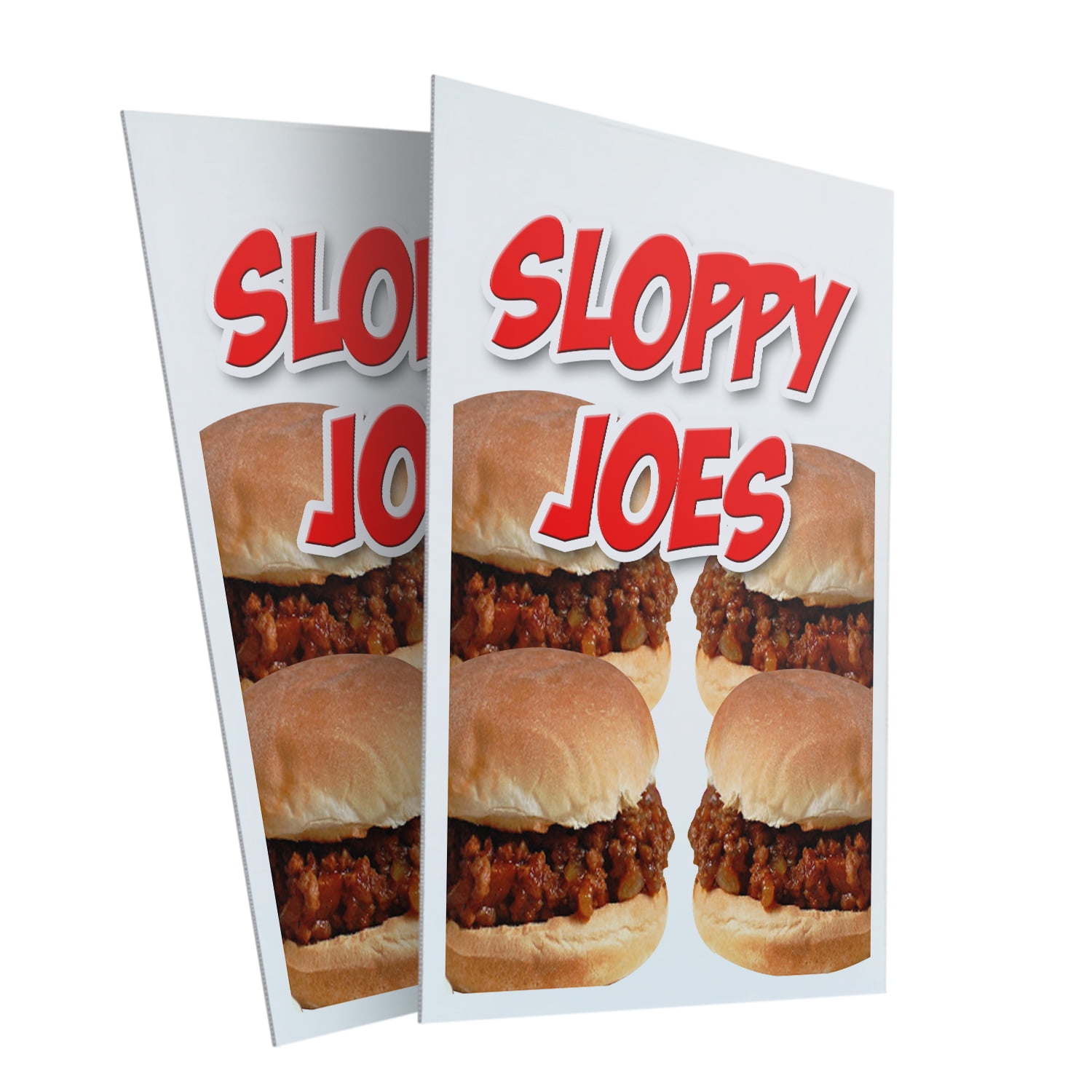 Sloppy Joes (2-PACK) 24" x 36" Plastic Signs | Sign Insert 4mm ...