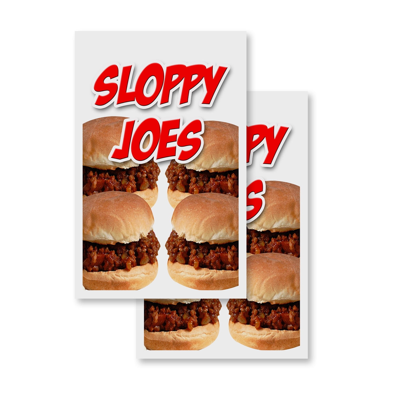 Sloppy Joes (2-PACK) 24" x 36" Vinyl Decals | Sign Insert Peel & Stick ...