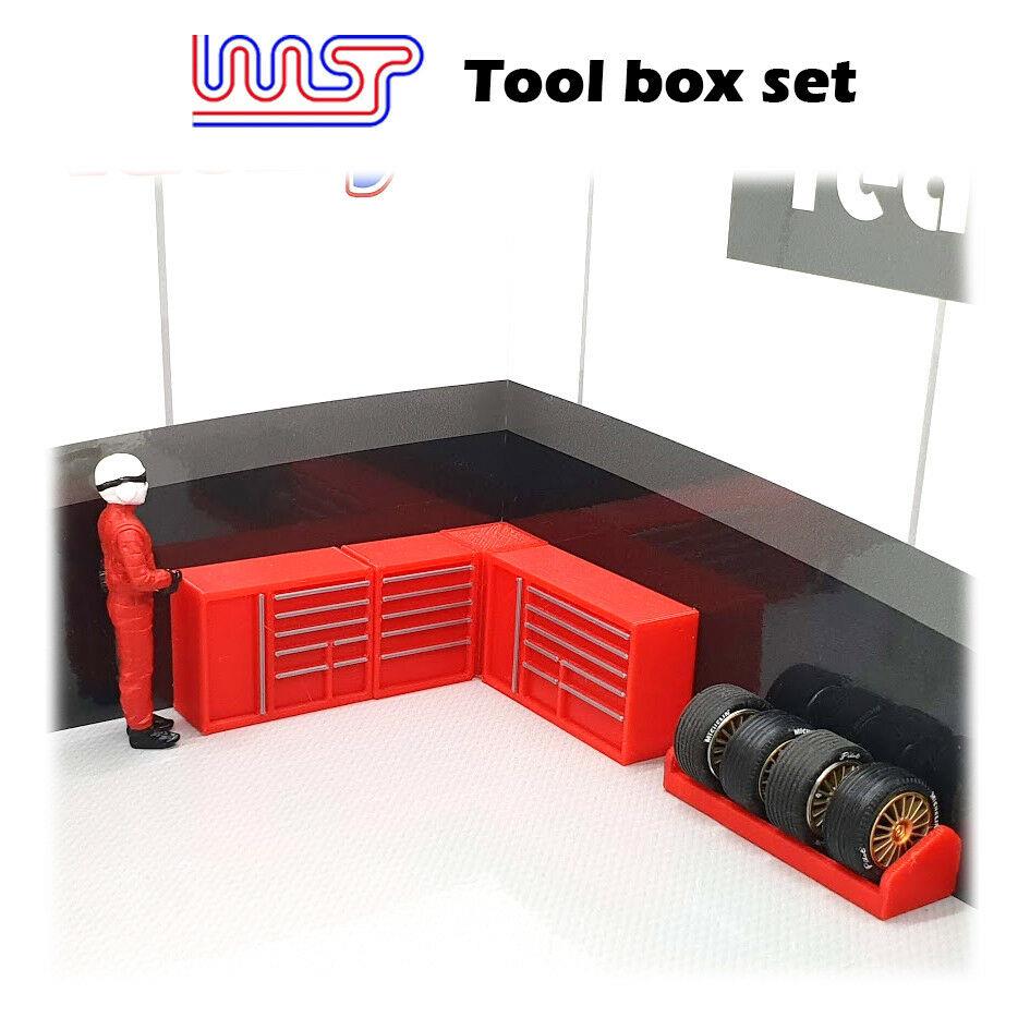 Slot Car Garage Pit Scenery - Tool Set 5 Piece Red 1:32 Scale Wasp ...