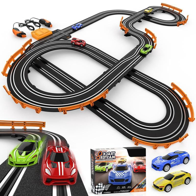 Slot Car Race Track Sets with 4 Slot Cars, Electric Race Car Track ...