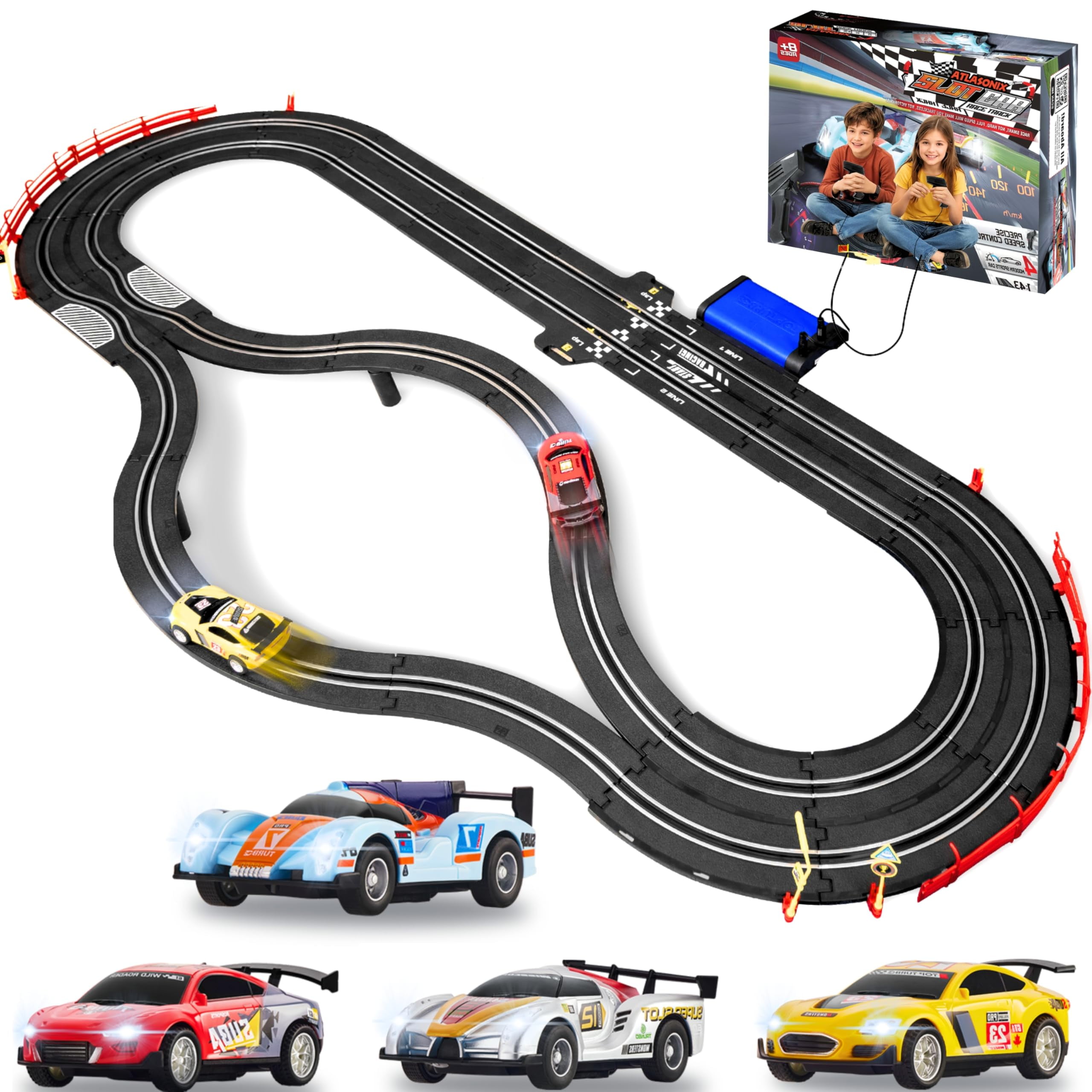 Slot Car Race Track Sets, Slot Cars - Electric Race Car Track Set, 4 ...