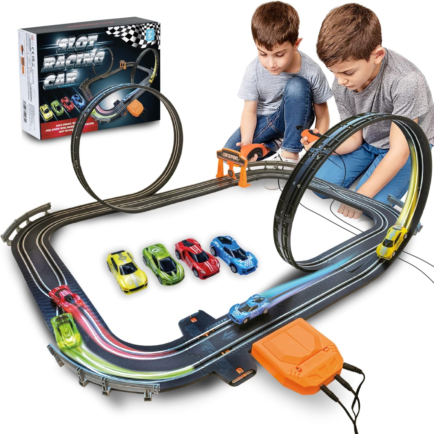 Slot Car Race Tracks Sets - Electric Racing Car Track with Slot Cars ...