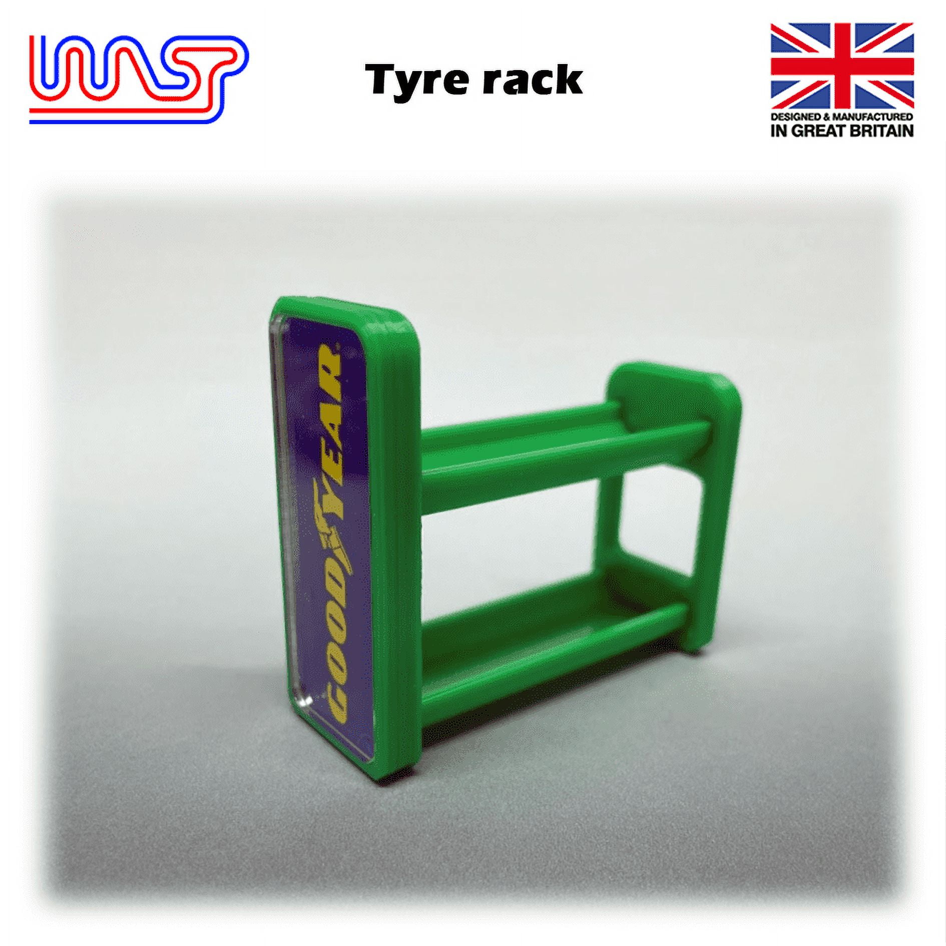 Slot Car Scenery Track Side Tyre Wheel Rack Green with Logos 1:32 WASP ...