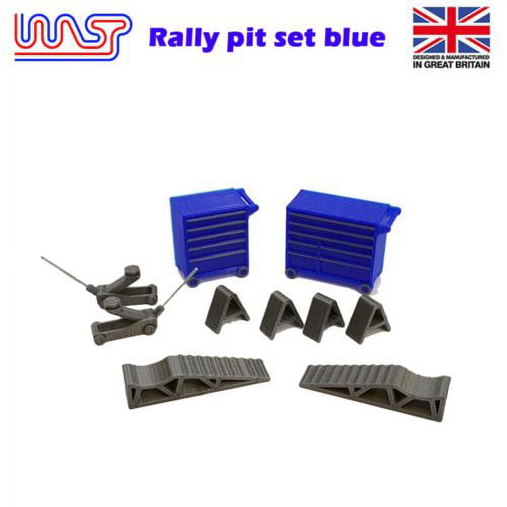 Slot Car Trackside Scenery Rally Service Tool Set Blue 1:32 Scale WASP ...