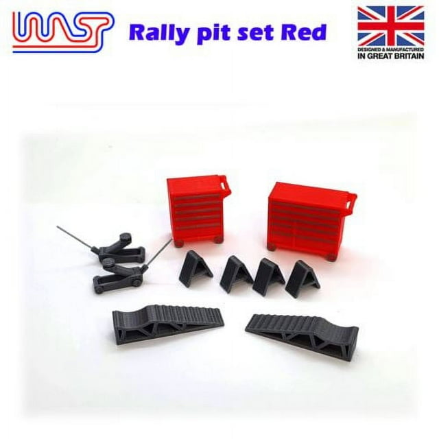 Slot Car Trackside Scenery Rally Service Tool Set Red 1:32 Scale WASP ...