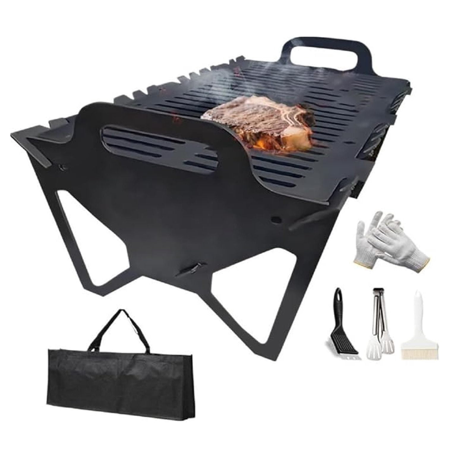 Slot Grill - Collapsible BBQ Grill for Easy Storage Steel, Foldable ...