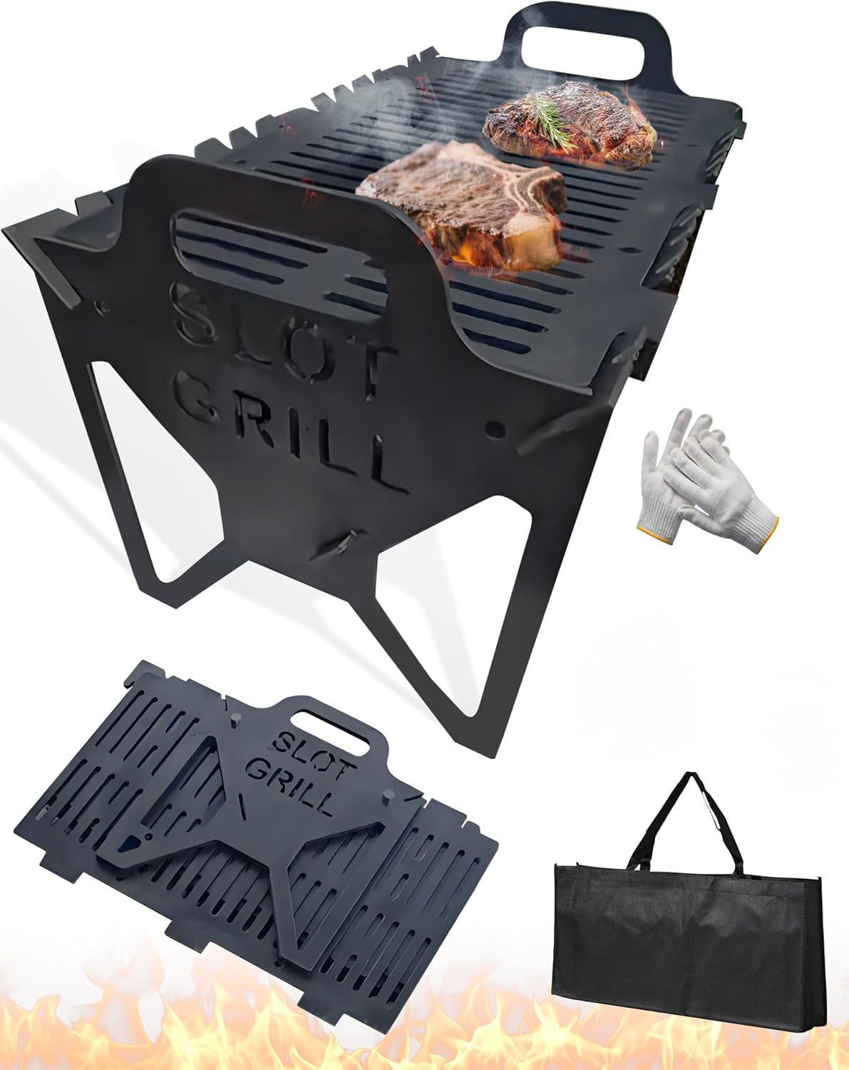 Slot Grill - Collapsible Bbq Grill For Easy Storage Steel, Stainless ...
