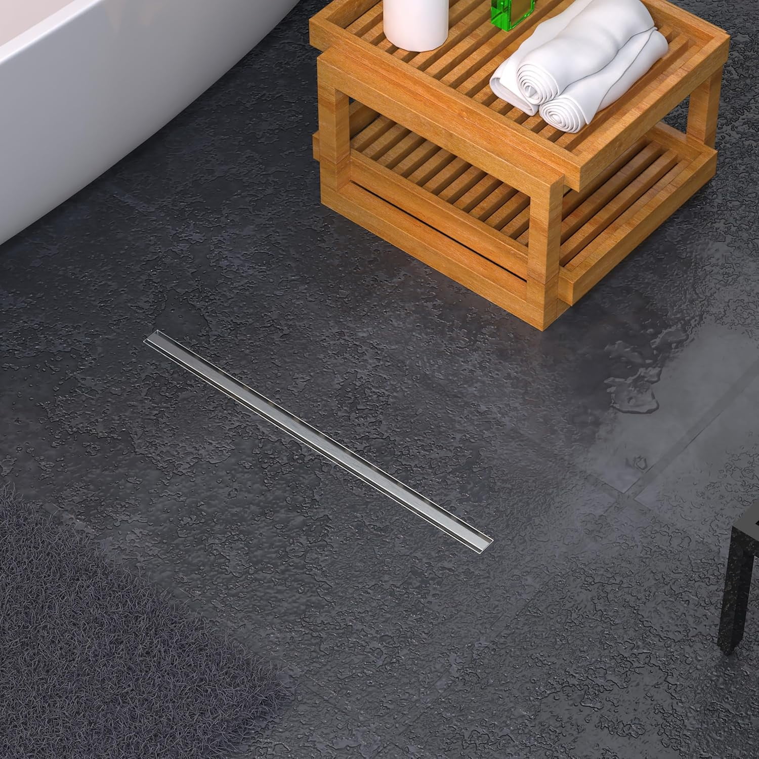 Slot Linear Shower Drain - Stainless Steel Rectangular Shower Floor ...