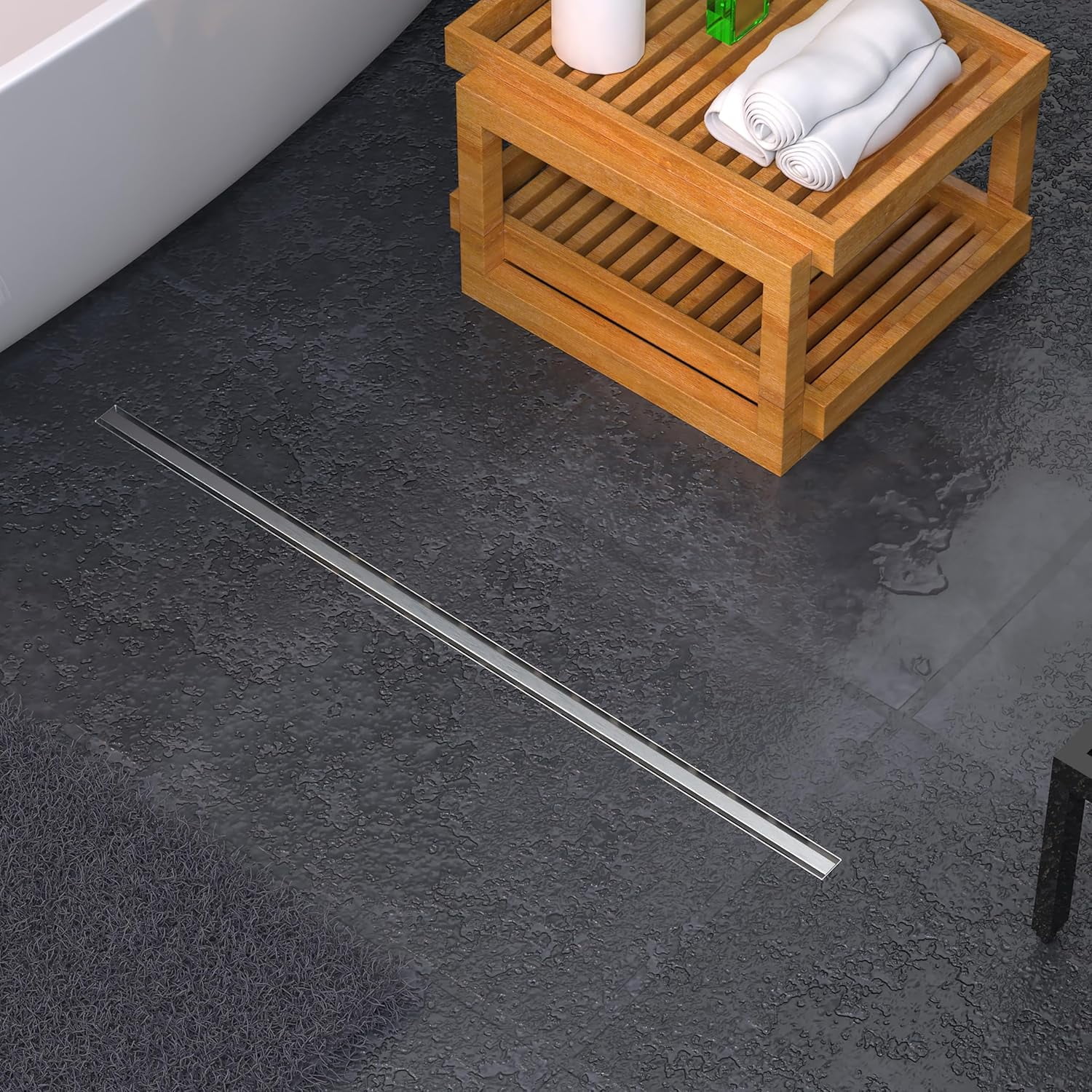 Slot Linear Shower Drain - Stainless Steel Rectangular Shower Floor ...