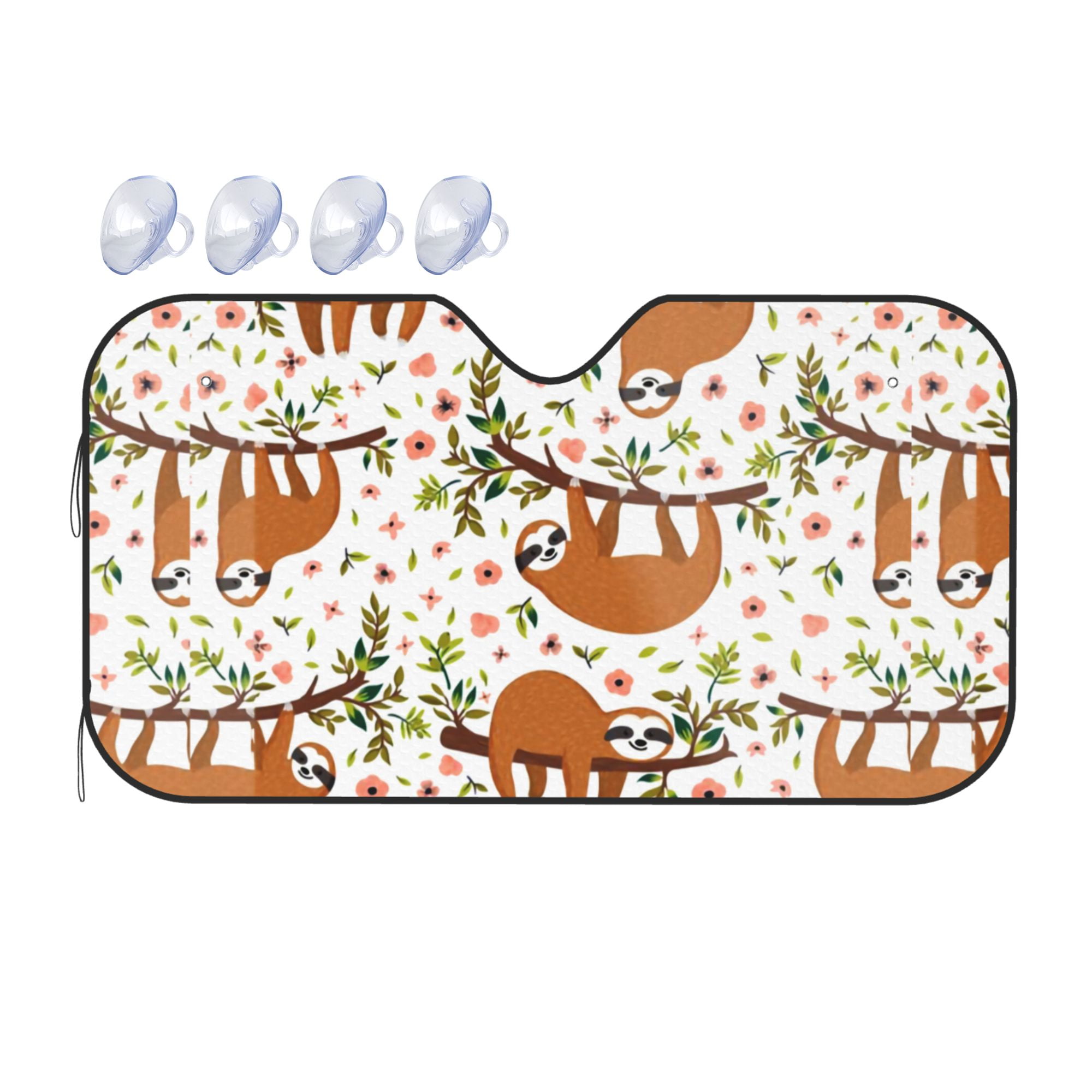 Sloth 1-Piece Car Front Window Sunshade-Foldable for Most Sedans SUV ...