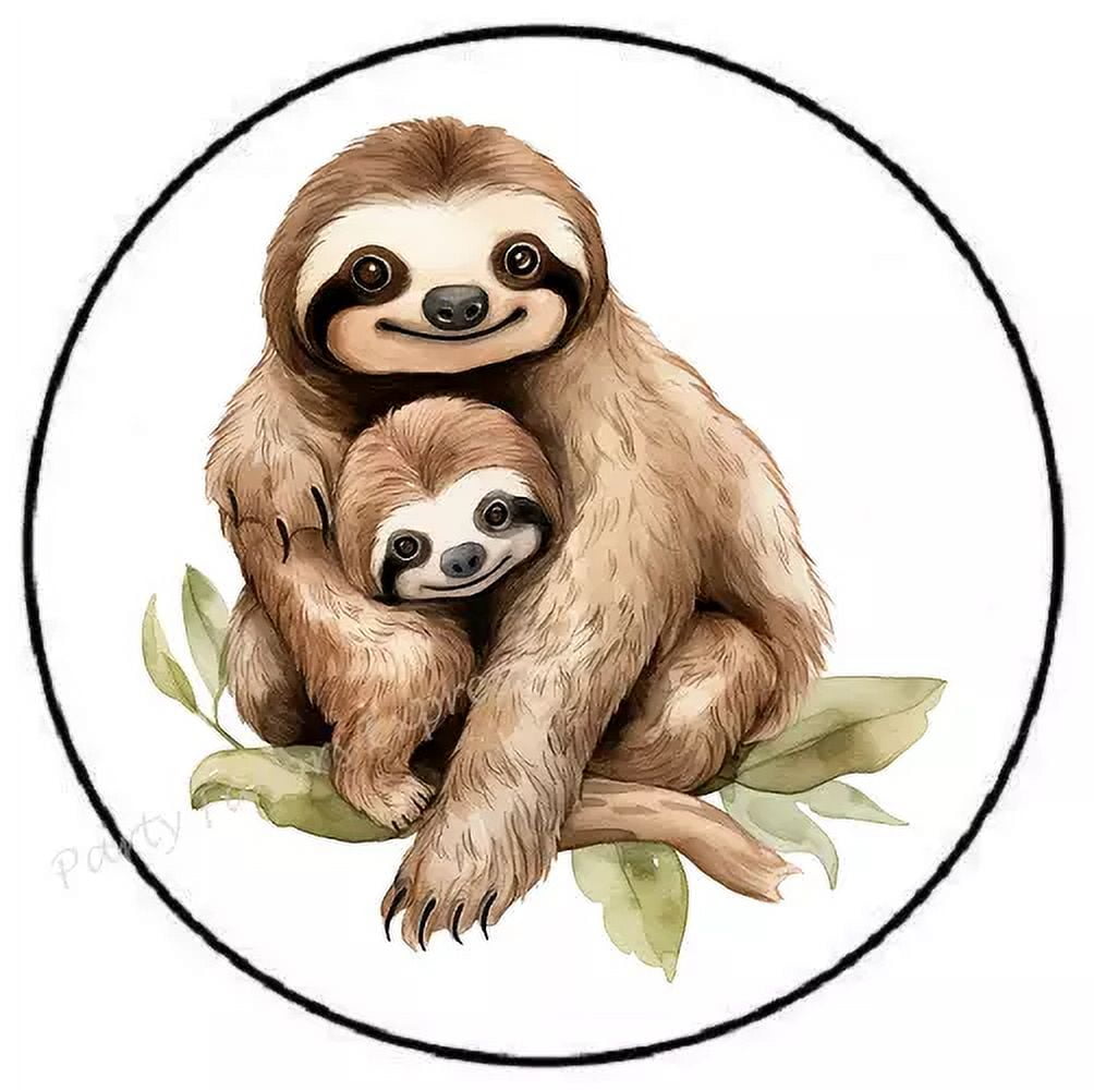 Sloth And Baby Family Sticker Party Favors Sticker Envelope Seals ...
