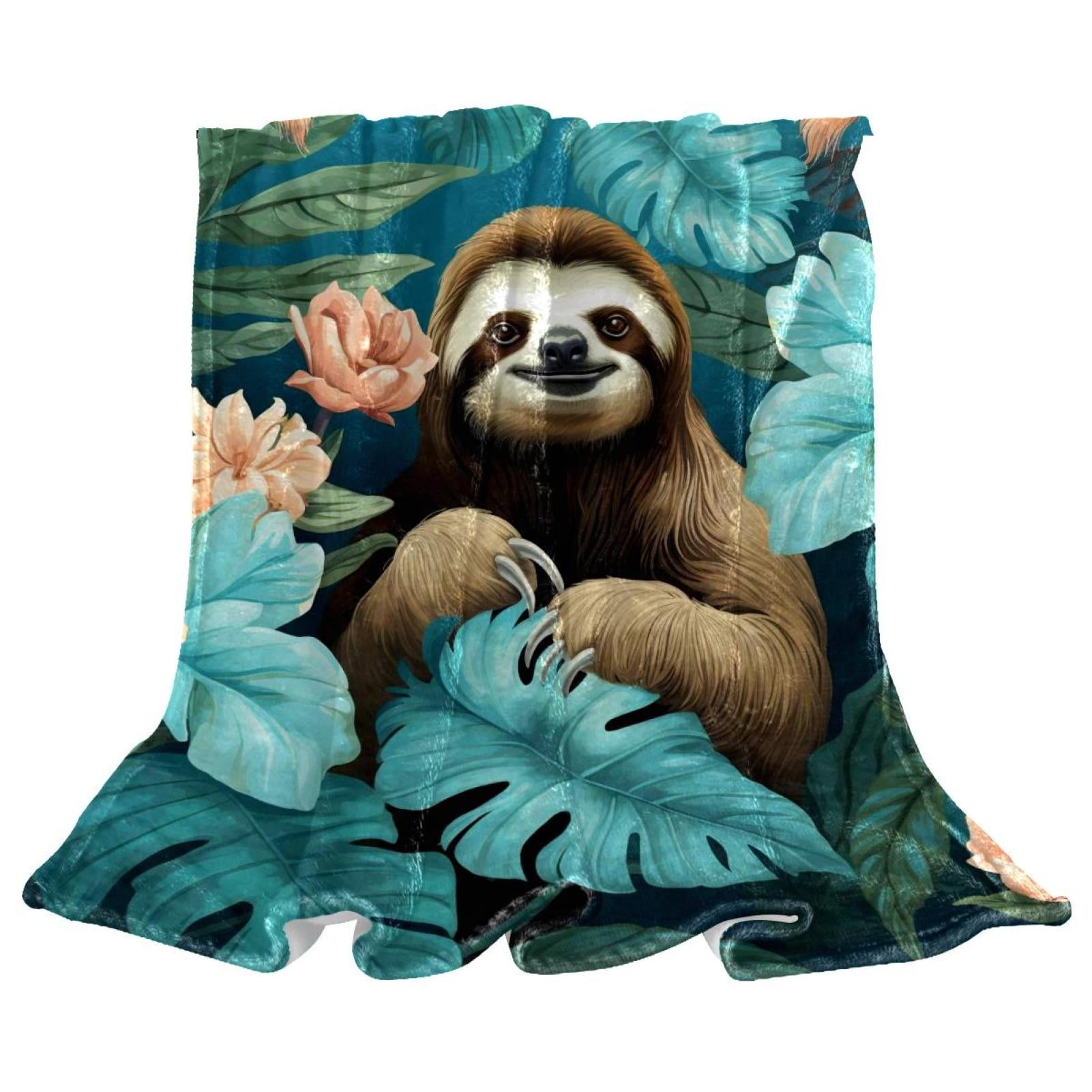 Sloth Animal Plush Throw Blanket for Couch 59" x 79" - Lightweight Soft ...