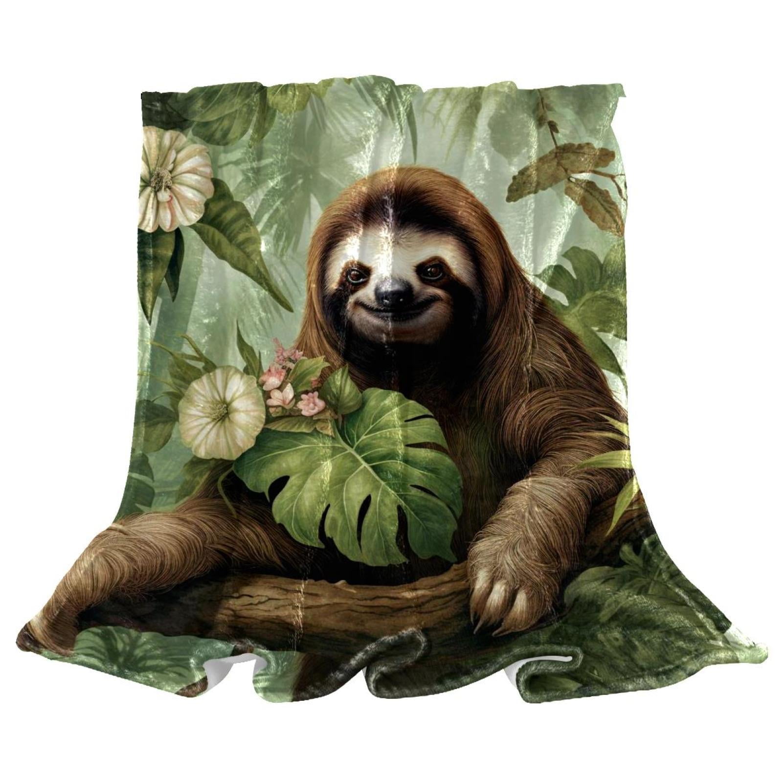 Sloth Animal Plush Throw Blanket for Couch 59" x 79" - Lightweight Soft ...