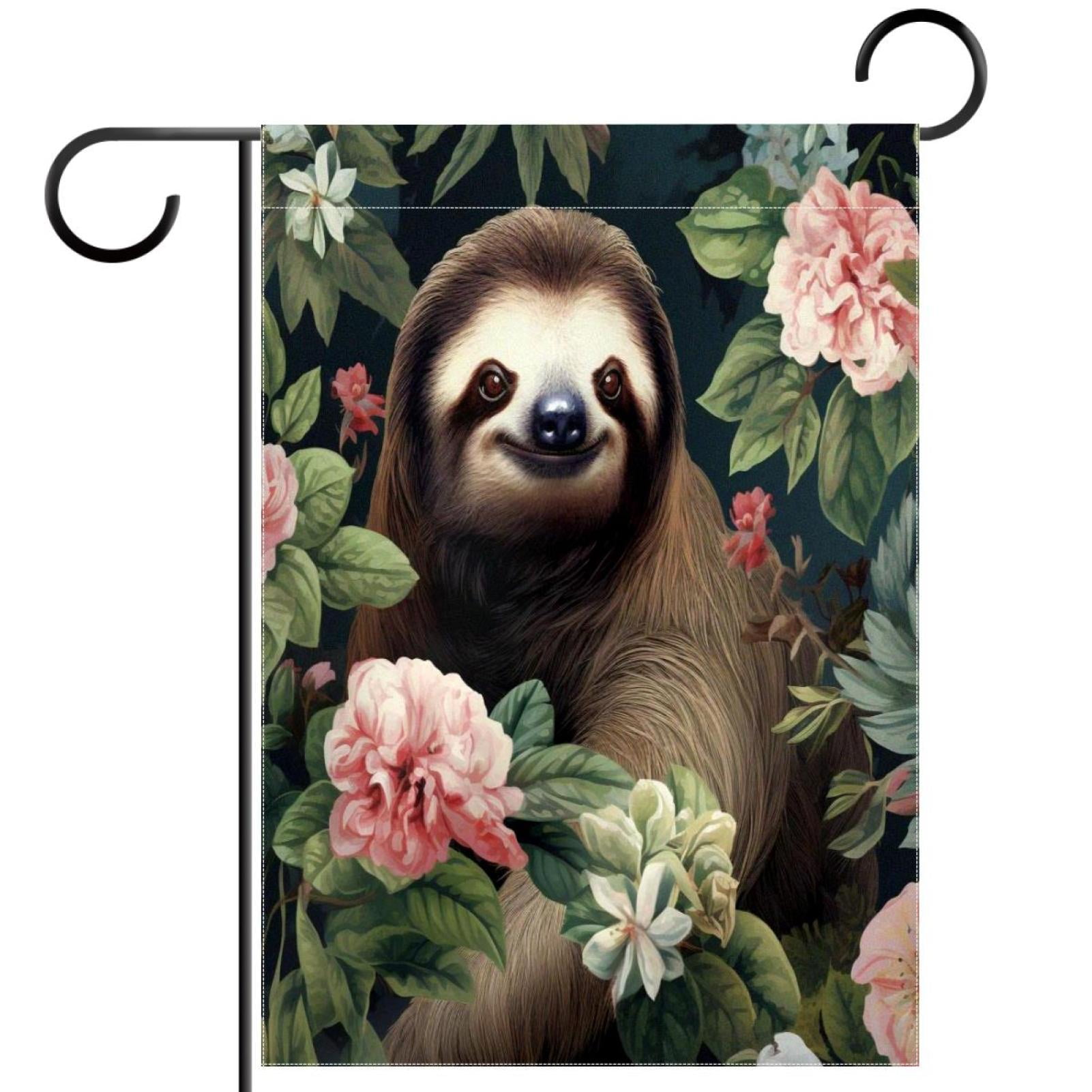 Sloth Animal Print Art Polyester Garden Flag Banner 12 x 18 inches ...