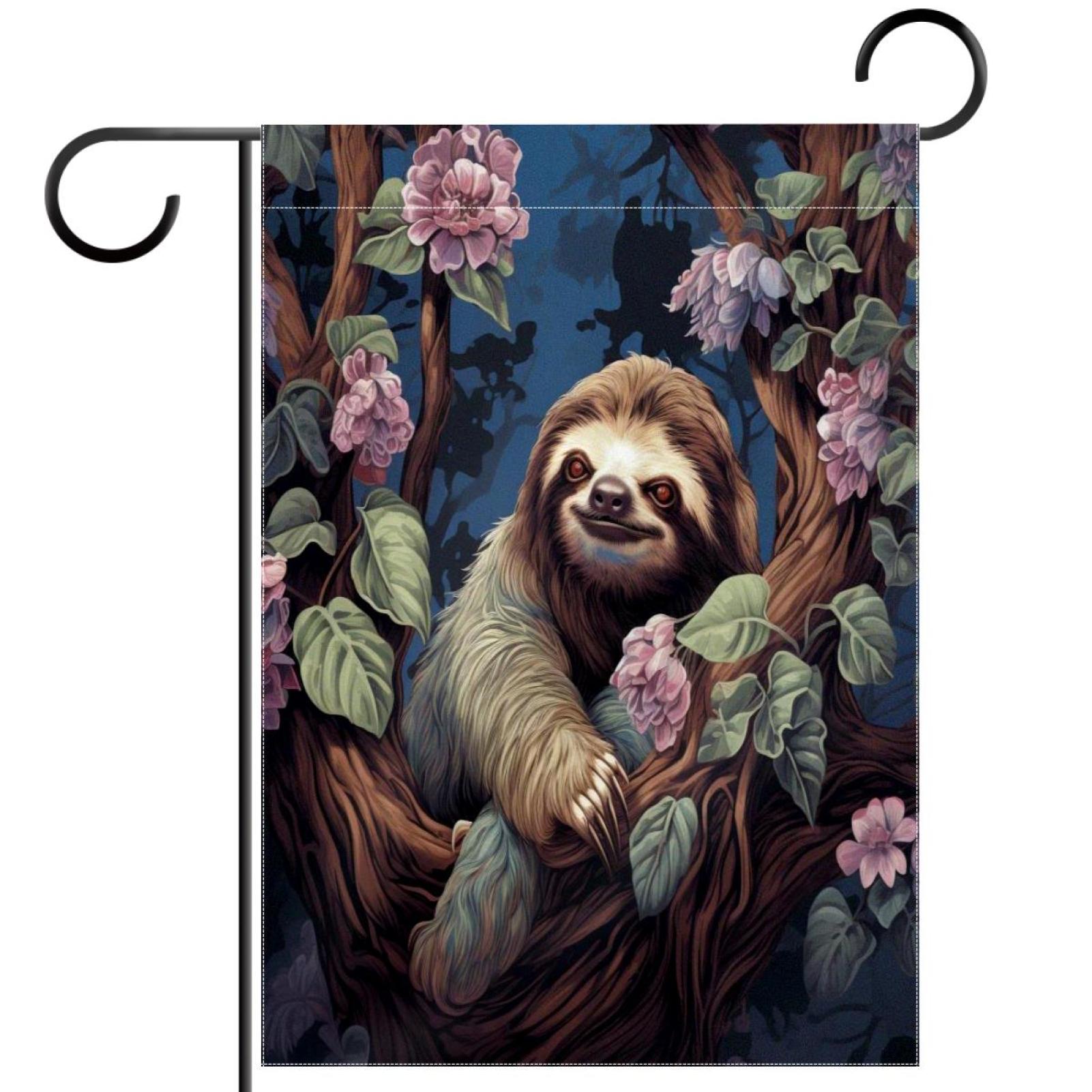 Sloth Animal Print Art Polyester Garden Flag Banner 12 x 18 inches ...