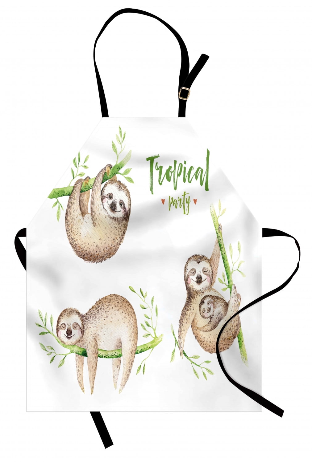 Sloth Apron Cute Babies in Tropical Nature Theme Exotic Palm Tree ...