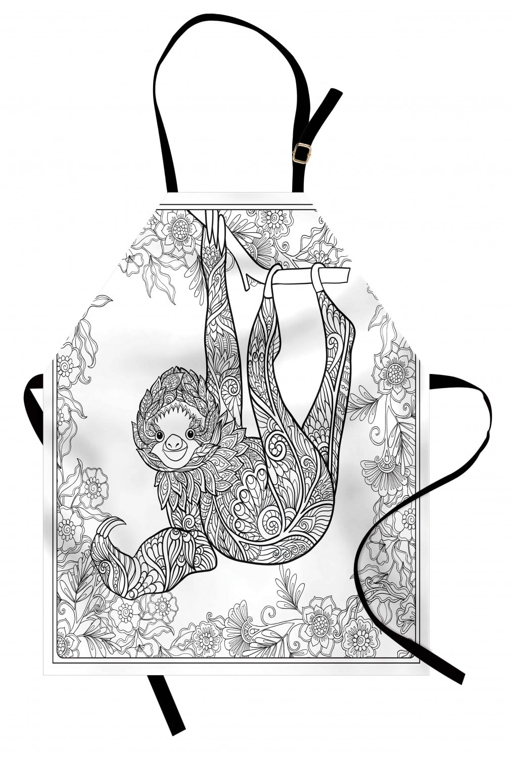 Sloth Apron Outline Drawing of Sloth in Jungle Zoo Animal with ...
