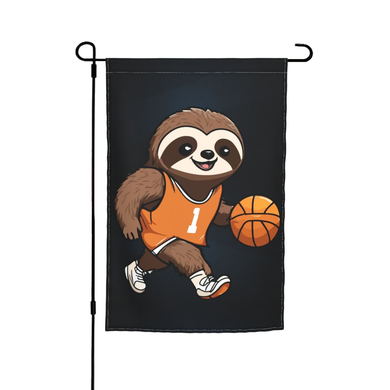 Sloth Basketball Garden Flag 12x18 Inch, Double Sided Outside Sign Yard ...
