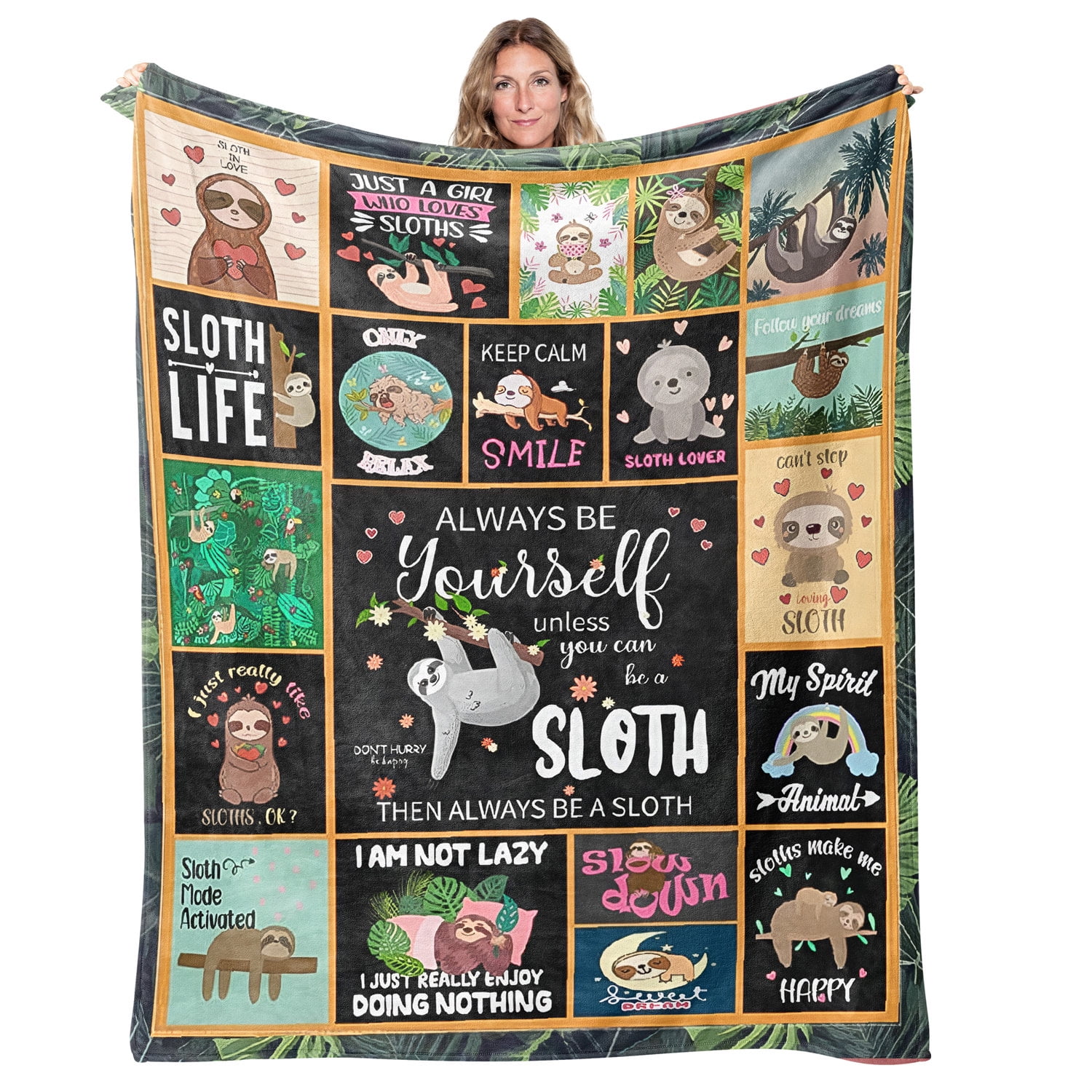 Sloth Blanket for Girls Sloth Blanket Gifts for Boys Soft Plush Cozy ...