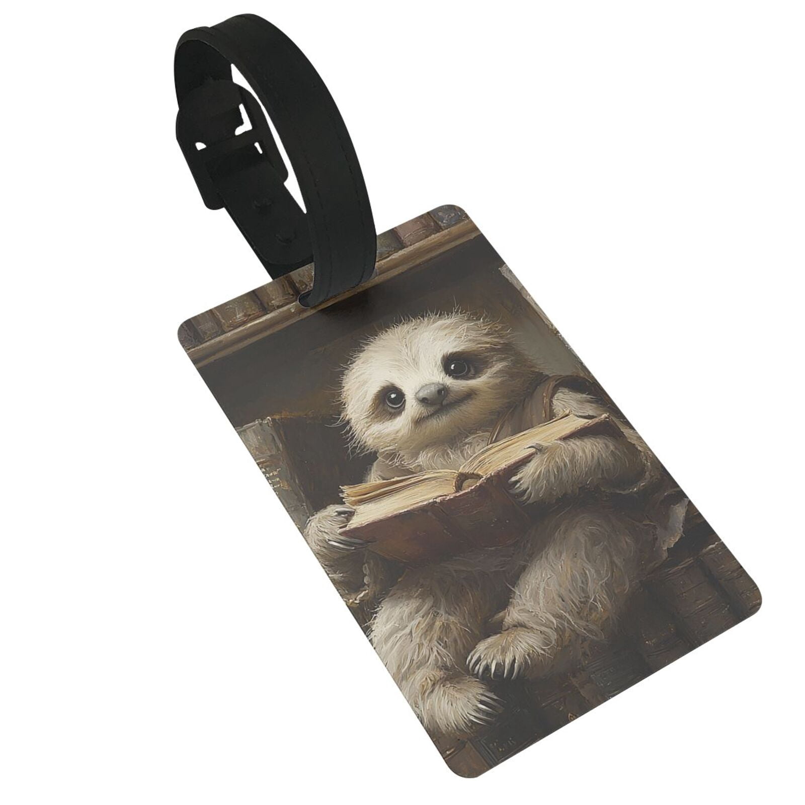 Sloth Bookshelf Books Vintage Luggage Tags Suitcases ID Baggage ...