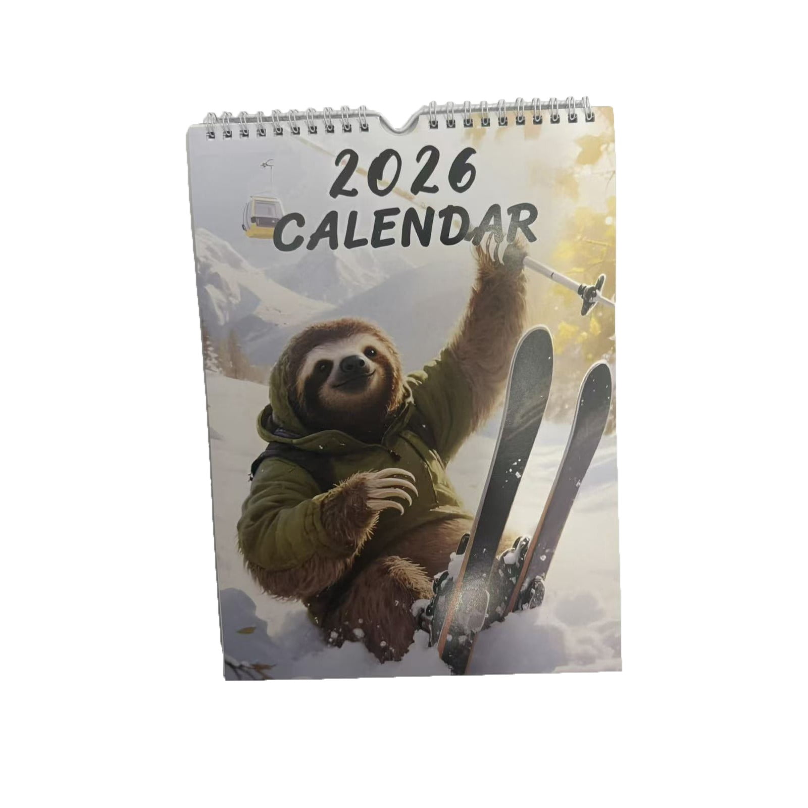 Sloth Calendar 2026 Whimsical Designs Winter Scenarios Skiing Themes ...