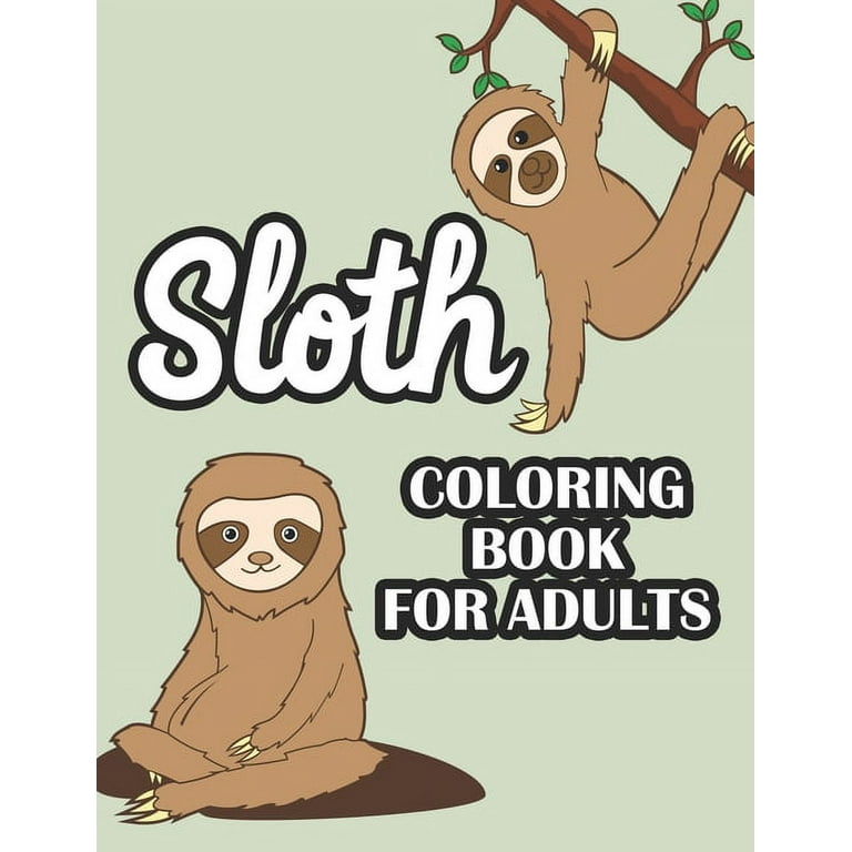 sloth coloring book for adults