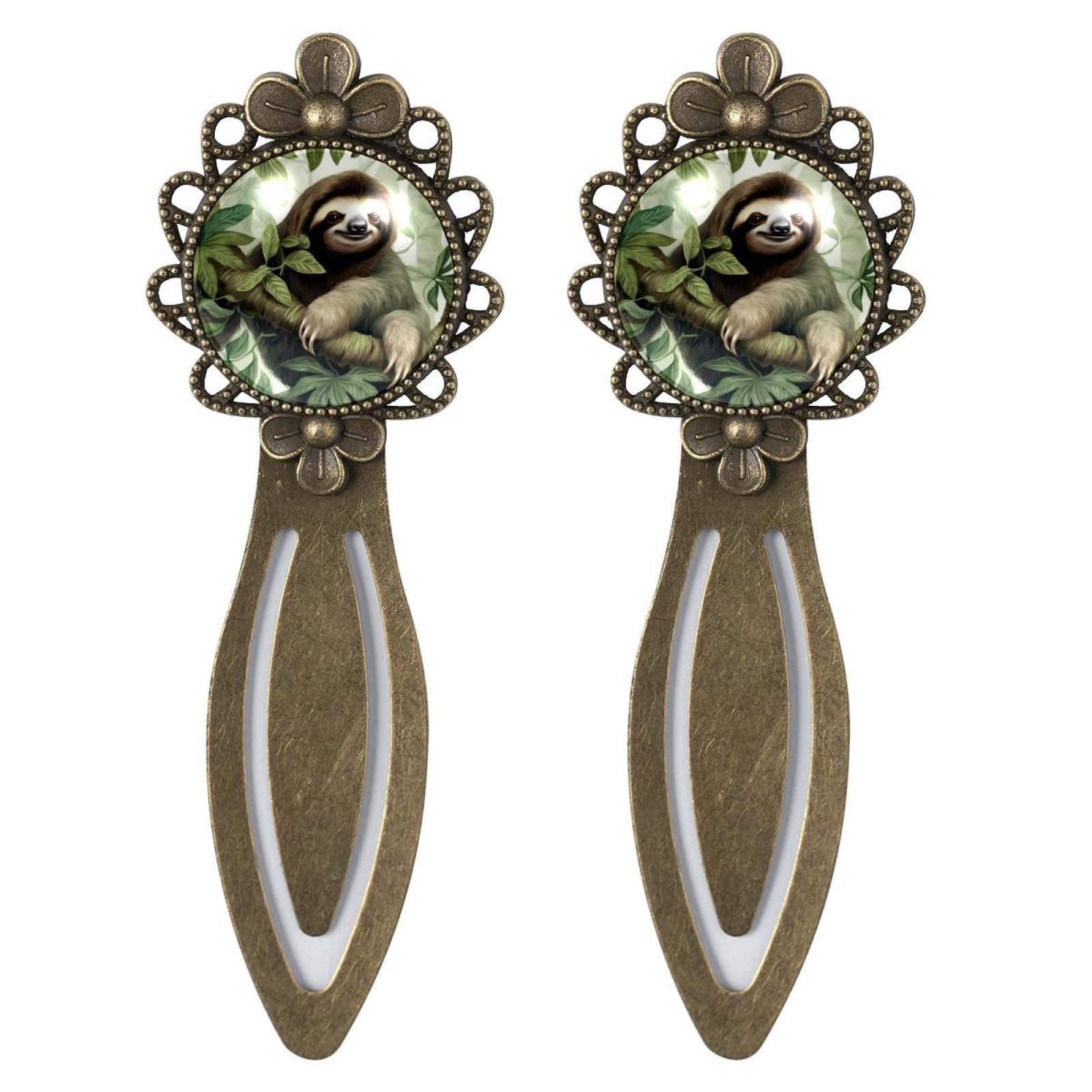 Sloth Copper-Colored Lace Bookmarks Set of 2 - Stainless Steel Reading ...