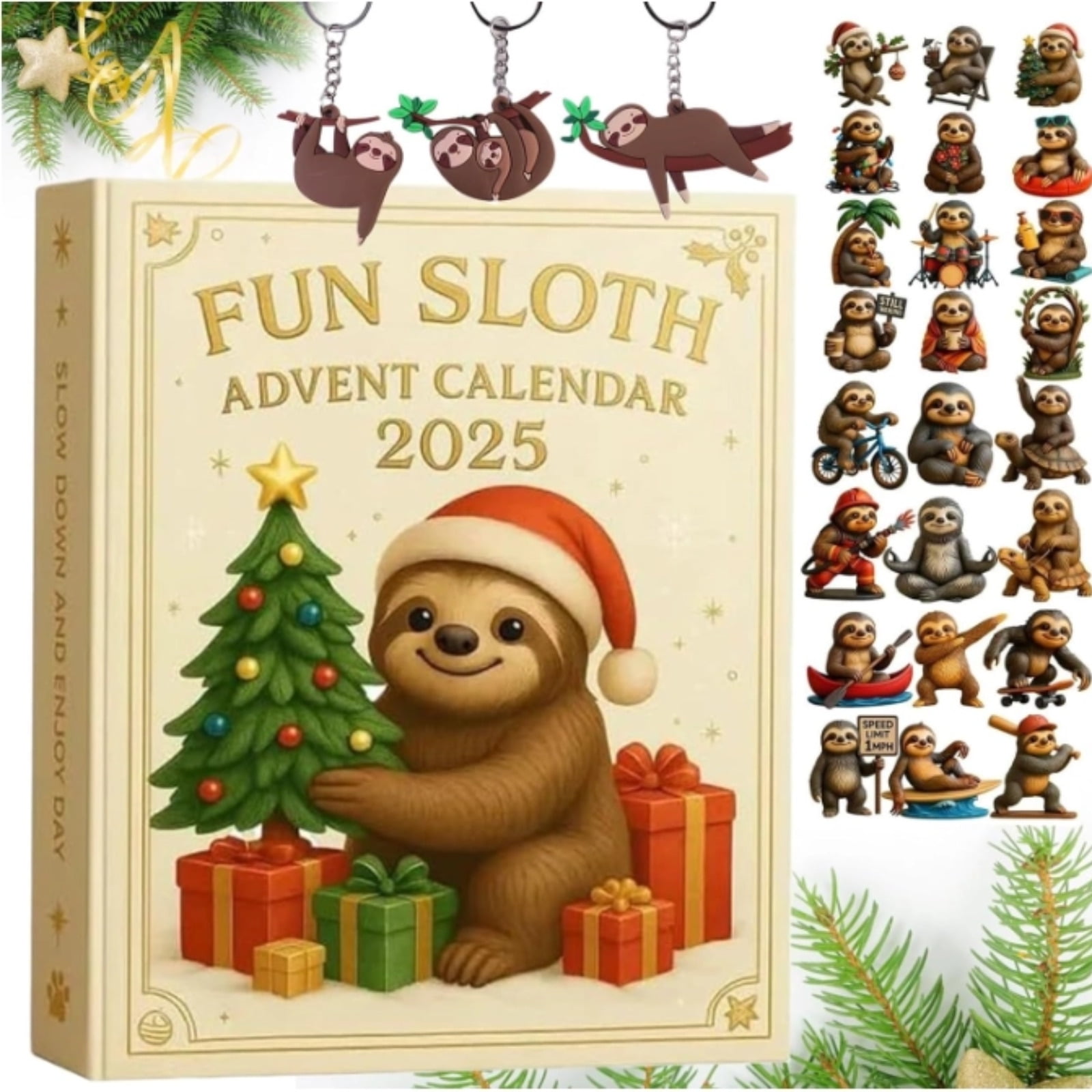 Sloth Countdown Calendar Interactive Animal Themed Advent With Mystery ...