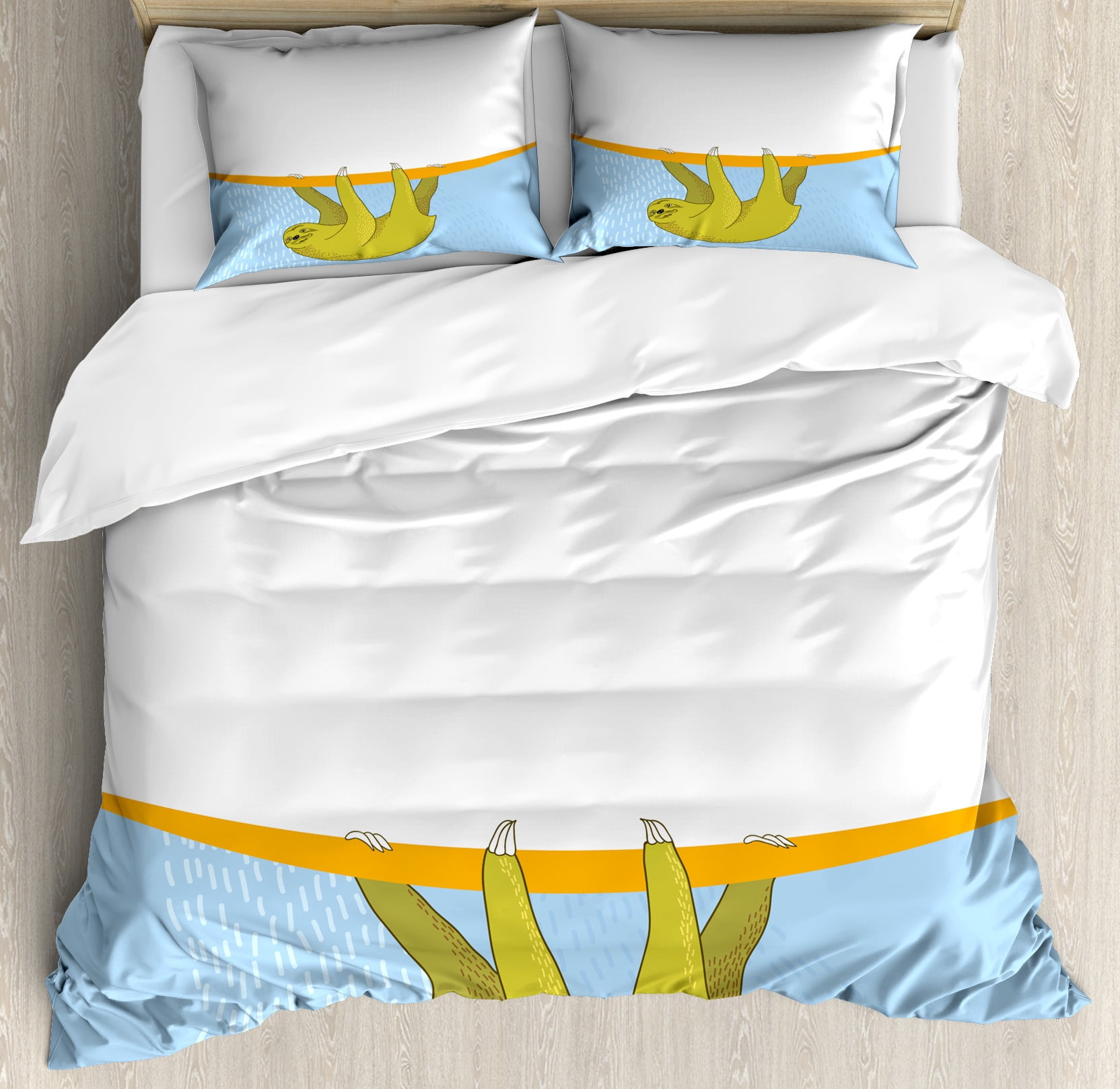 Sloth Duvet Cover Set, Sloth in Underwater Illustration Oceanic ...
