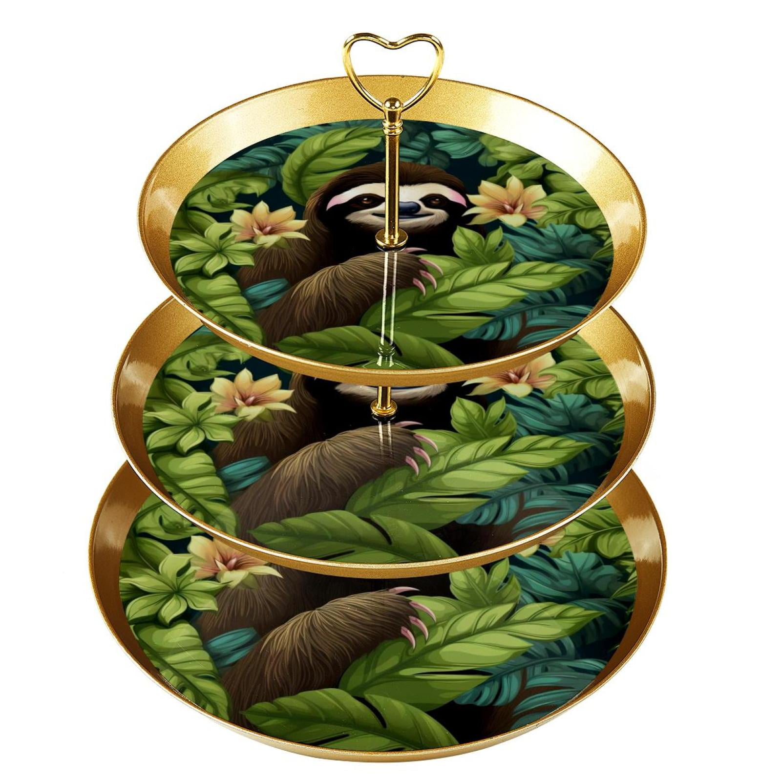Sloth Elegant Plastic Discs Cake Holder with Iron Pillars | Dessert ...