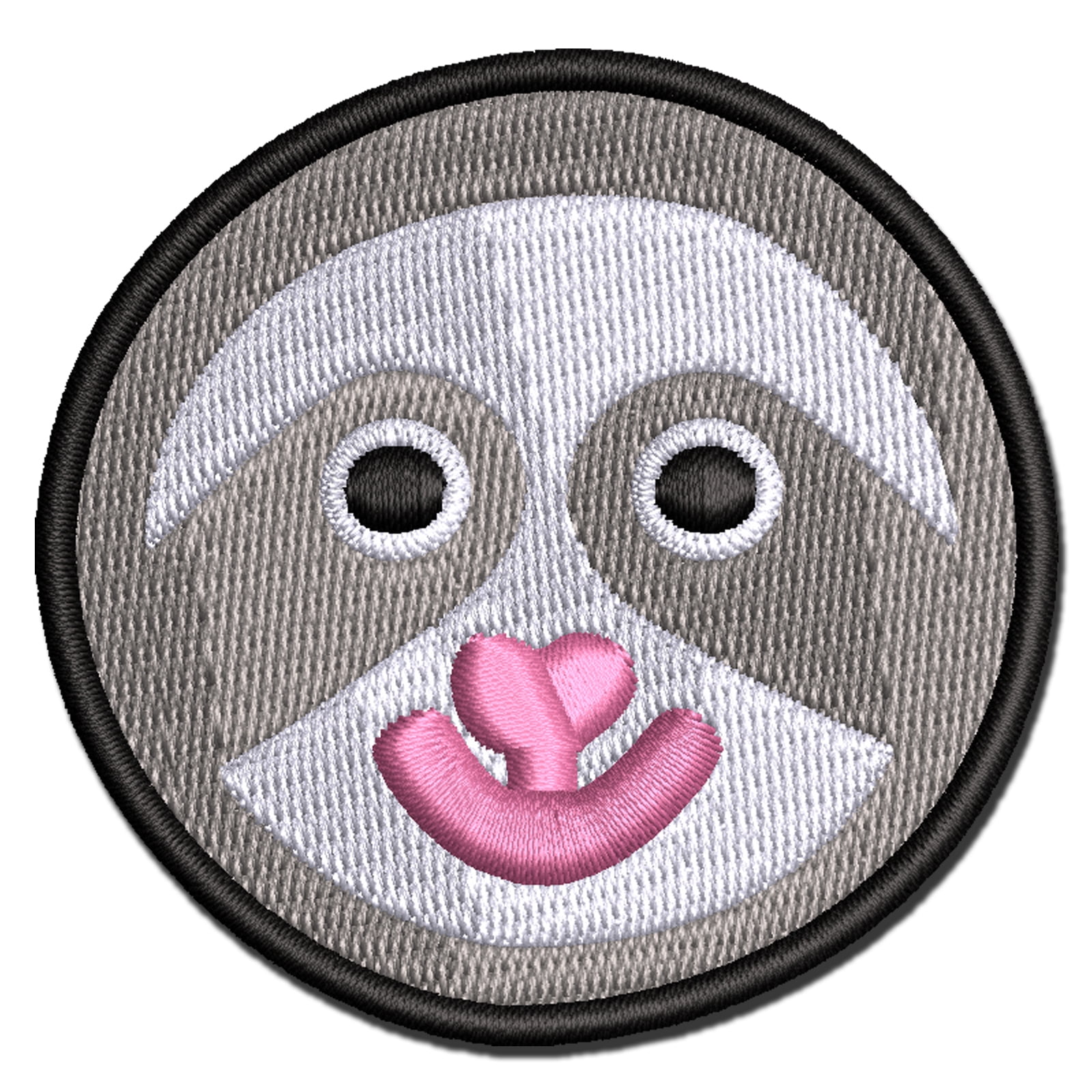 Sloth Face Applique Multi-Color Embroidered Hook & Loop Patch - 3 Inch ...