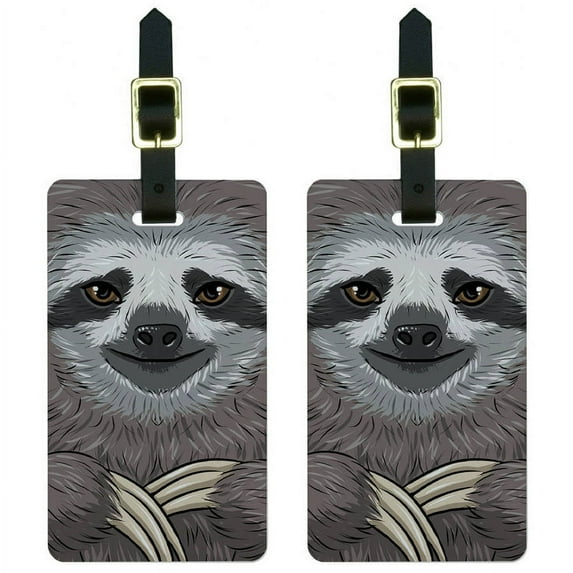 Sloth Face Luggage Tags Suitcase Carry-On ID, Set of 2 - Walmart.com