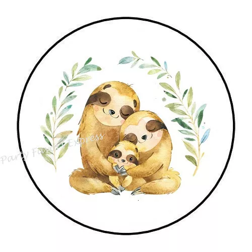 Sloth Family Sticker Party Favors Sticker Envelope Seals Labels ...