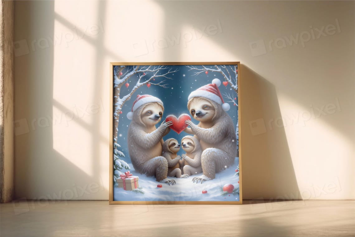 Sloth Family Wall Art, Family Anniversary Art Print, Art Gift For Mom ...