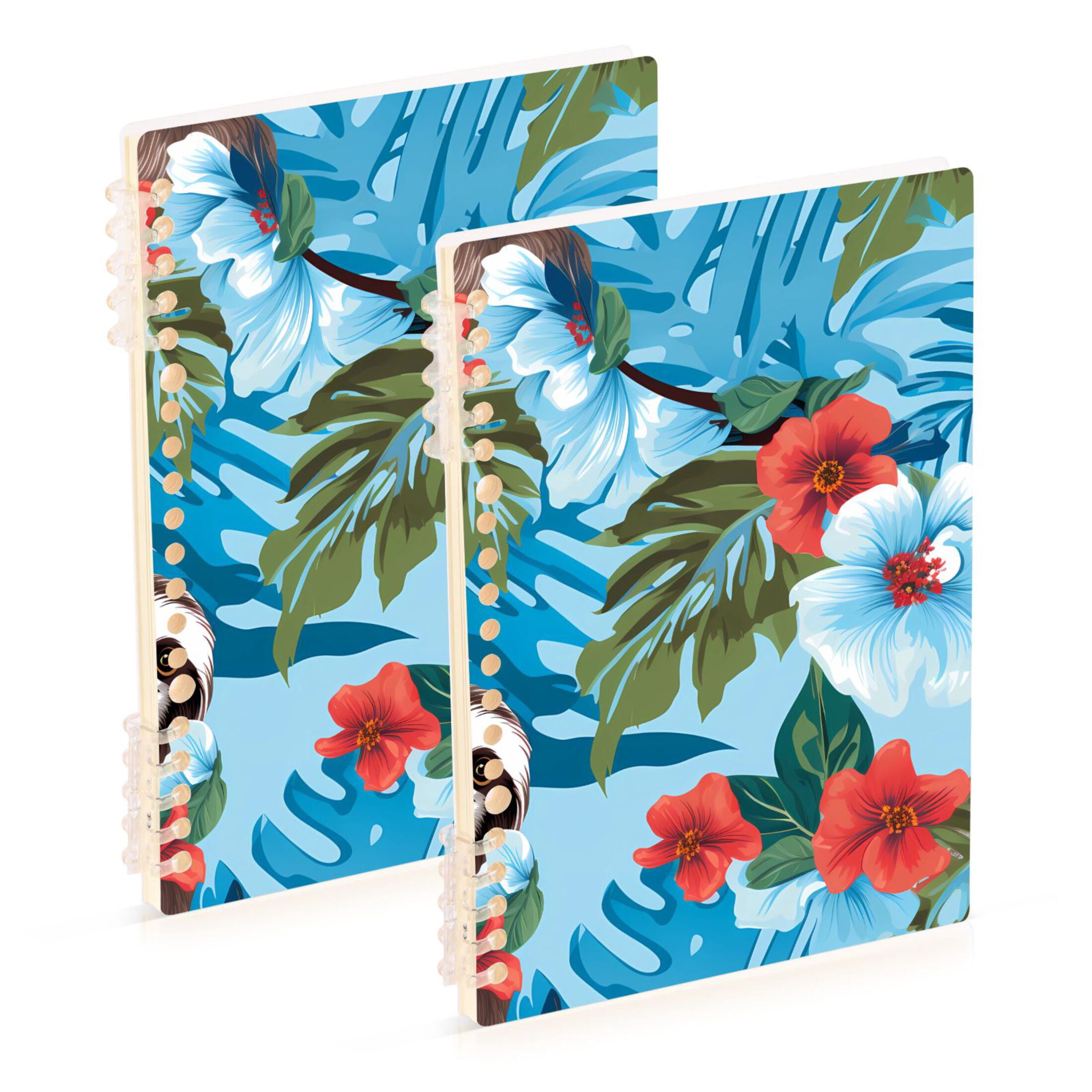 Sloth Flowers Leaves Blue Ring Binder Notebook Journey Note Diary ...